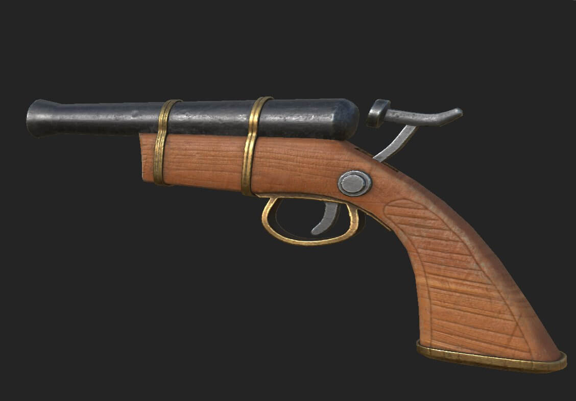 Flinstock Pistol - 3D Model by hitmo