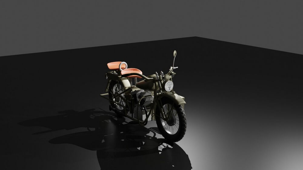 Harley Davidson Wla 1942 Military Motorcycle - 3D Model by hojat
