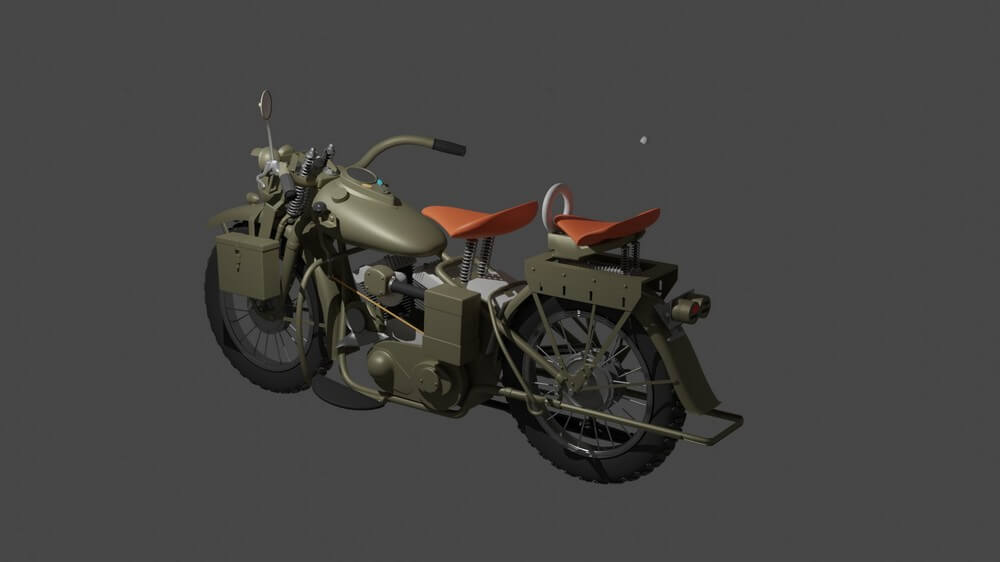 Harley Davidson Wla 1942 Military Motorcycle - 3D Model by hojat