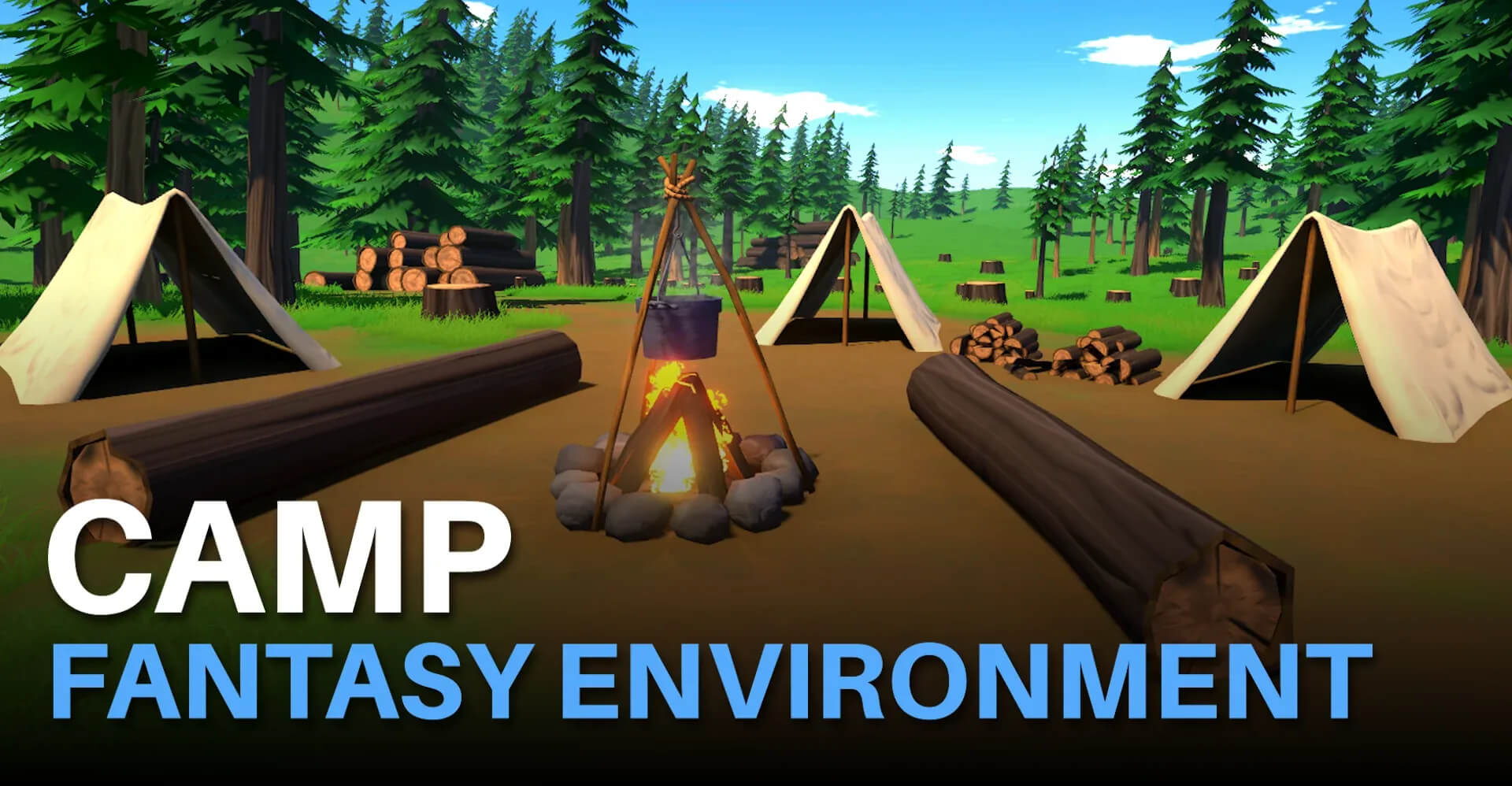 Camp - Stylized Fantasy Environment 3D Model by Holotna