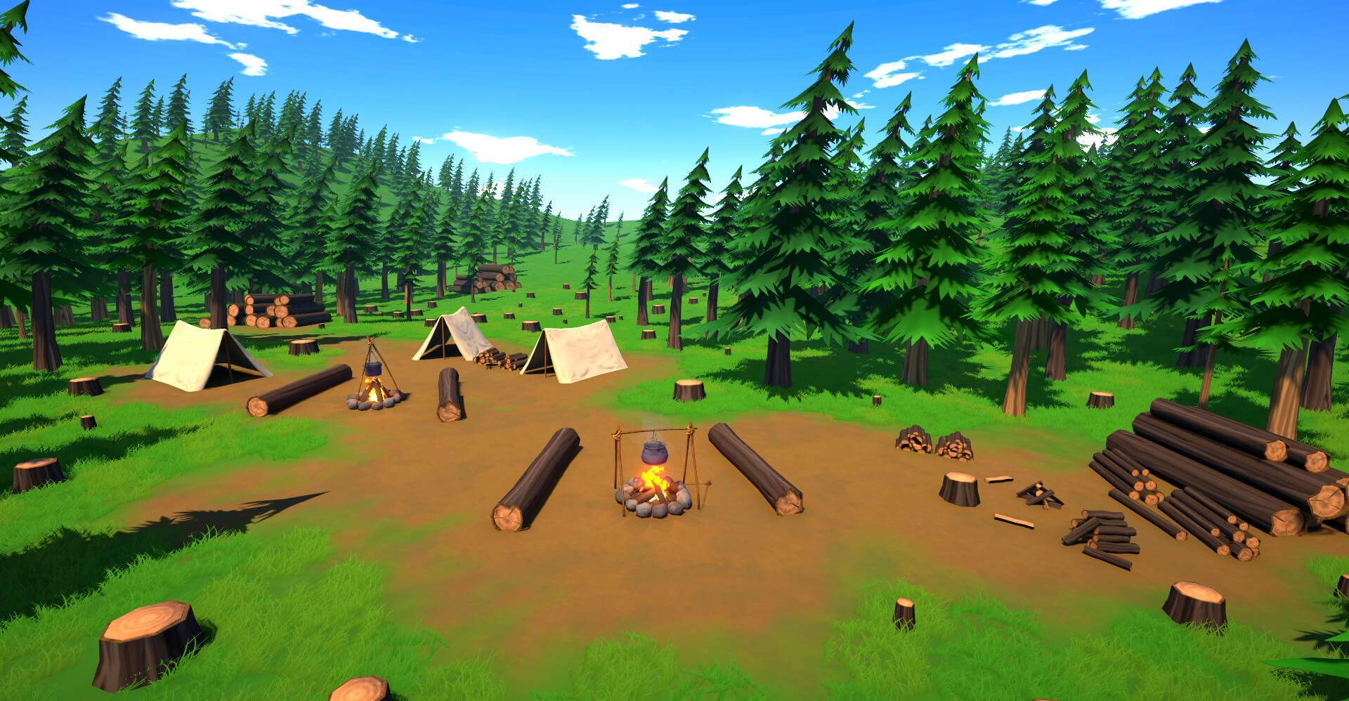 Camp - Stylized Fantasy Environment 3D Model by Holotna
