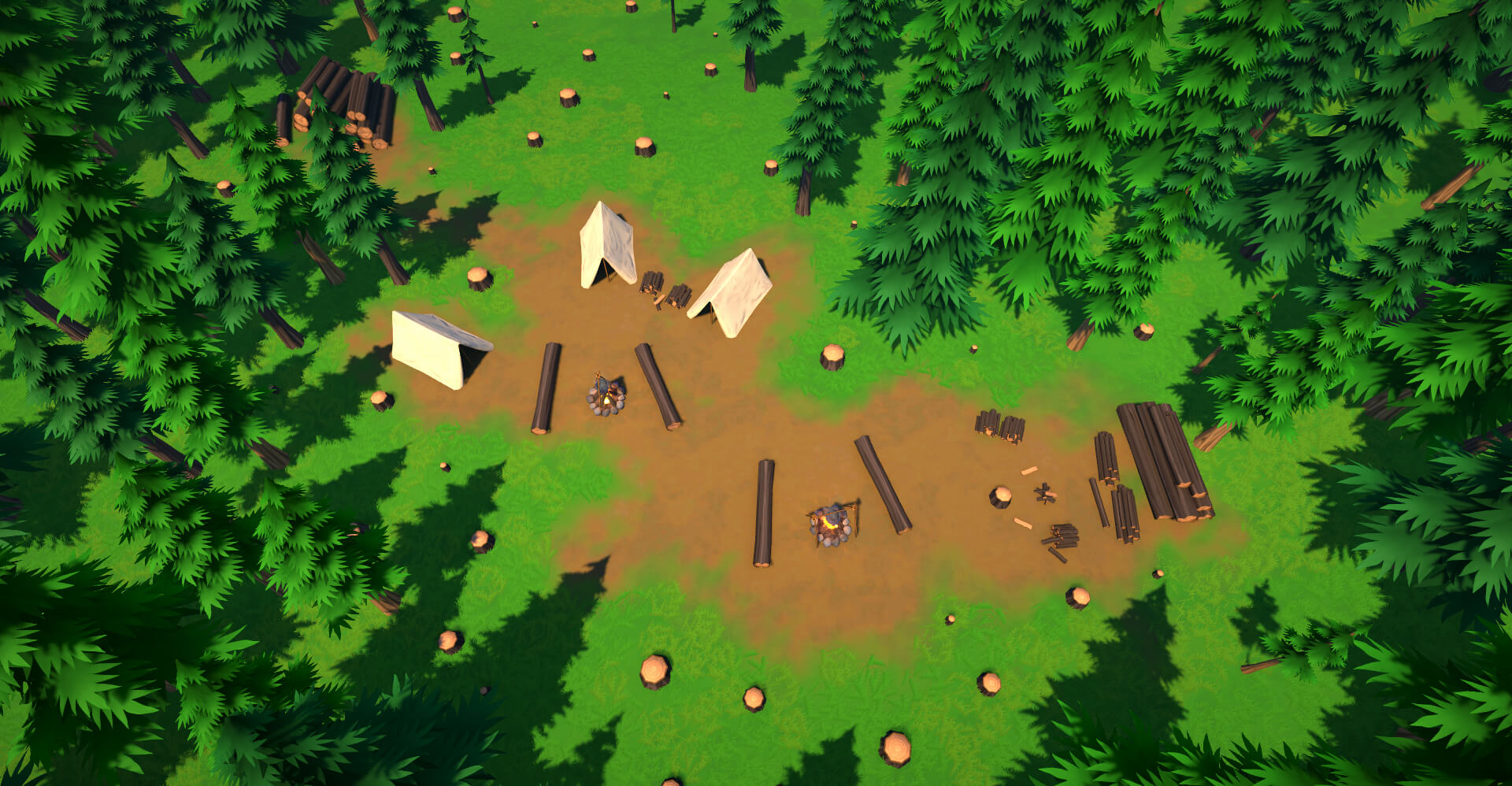 Camp - Stylized Fantasy Environment 3D Model by Holotna