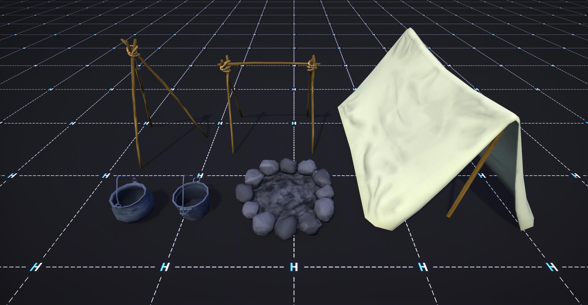 Camp - Stylized Fantasy Environment 3D Model by Holotna