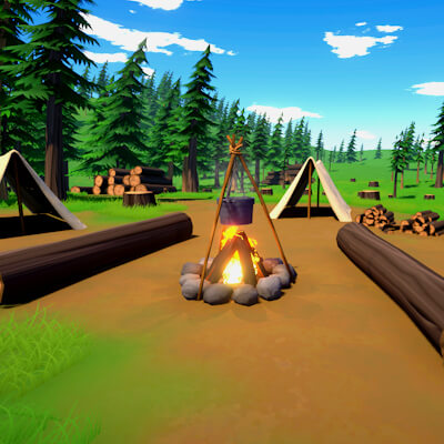 Camp - Stylized Fantasy Environment 3D Model by Holotna