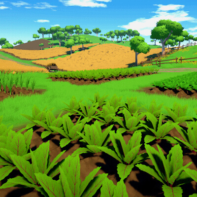 Farm - Stylized Fantasy Environment 3D Model by Holotna