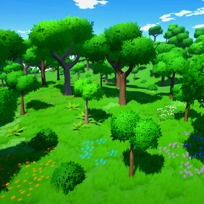 Forest - Stylized Fantasy Environment 3D Model by Holotna