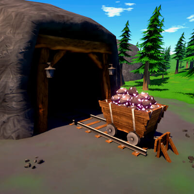 Mine - Stylized Fantasy Environment 3D Model by Holotna