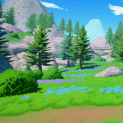 Mountain - Stylized Fantasy Environment Free 3D Model by Holotna