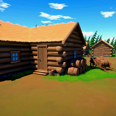 Village - Stylized Fantasy Environment 3D Model by Holotna