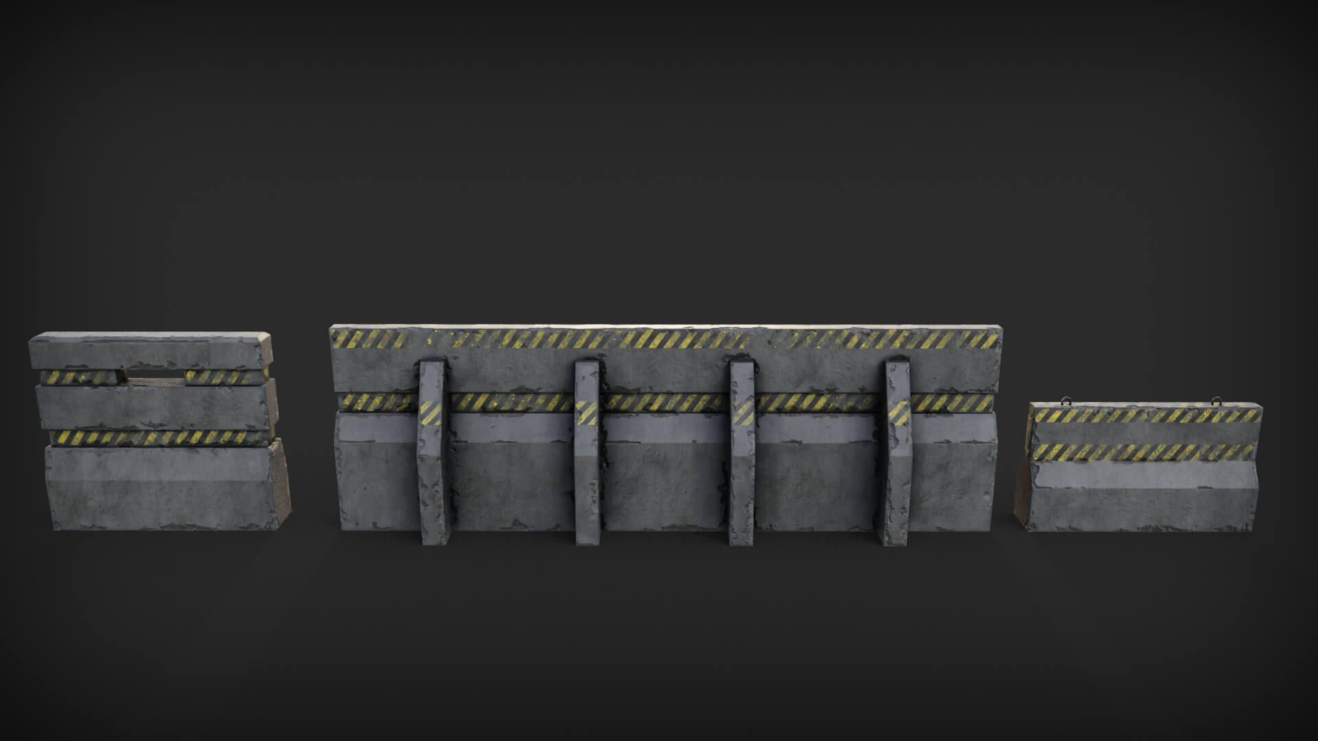 Concrete Barricades Barriers - 3D Model by Holy360