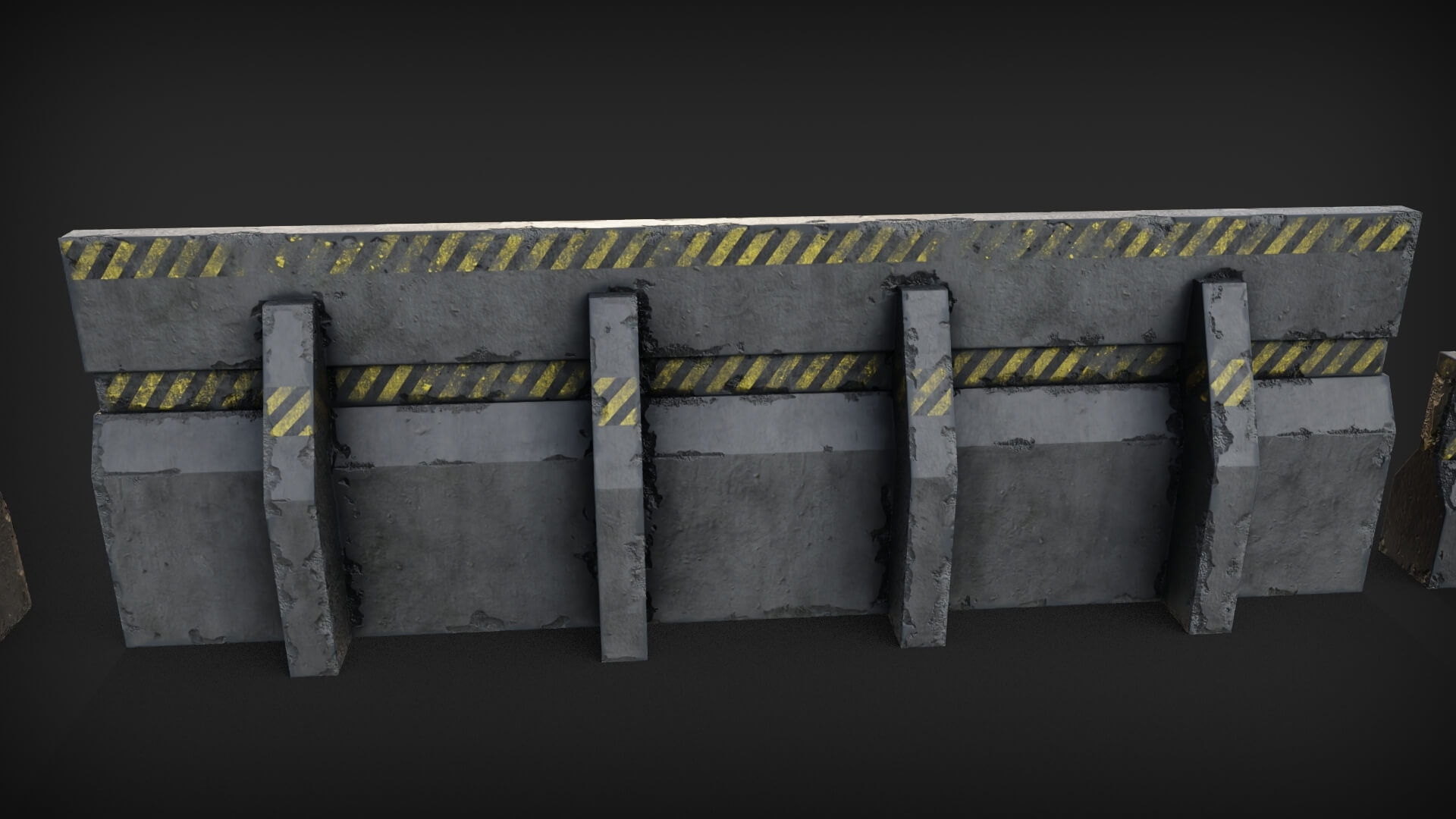 Concrete Barricades Barriers - 3D Model by Holy360