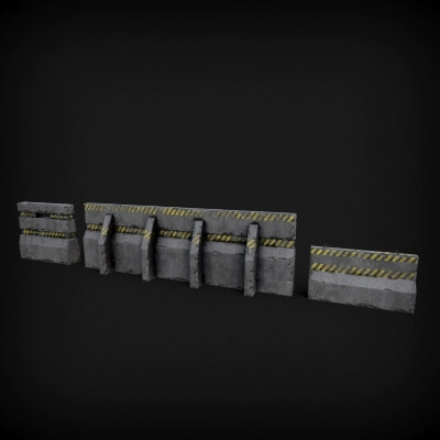 Concrete Barricades Barriers - 3D Model by Holy360
