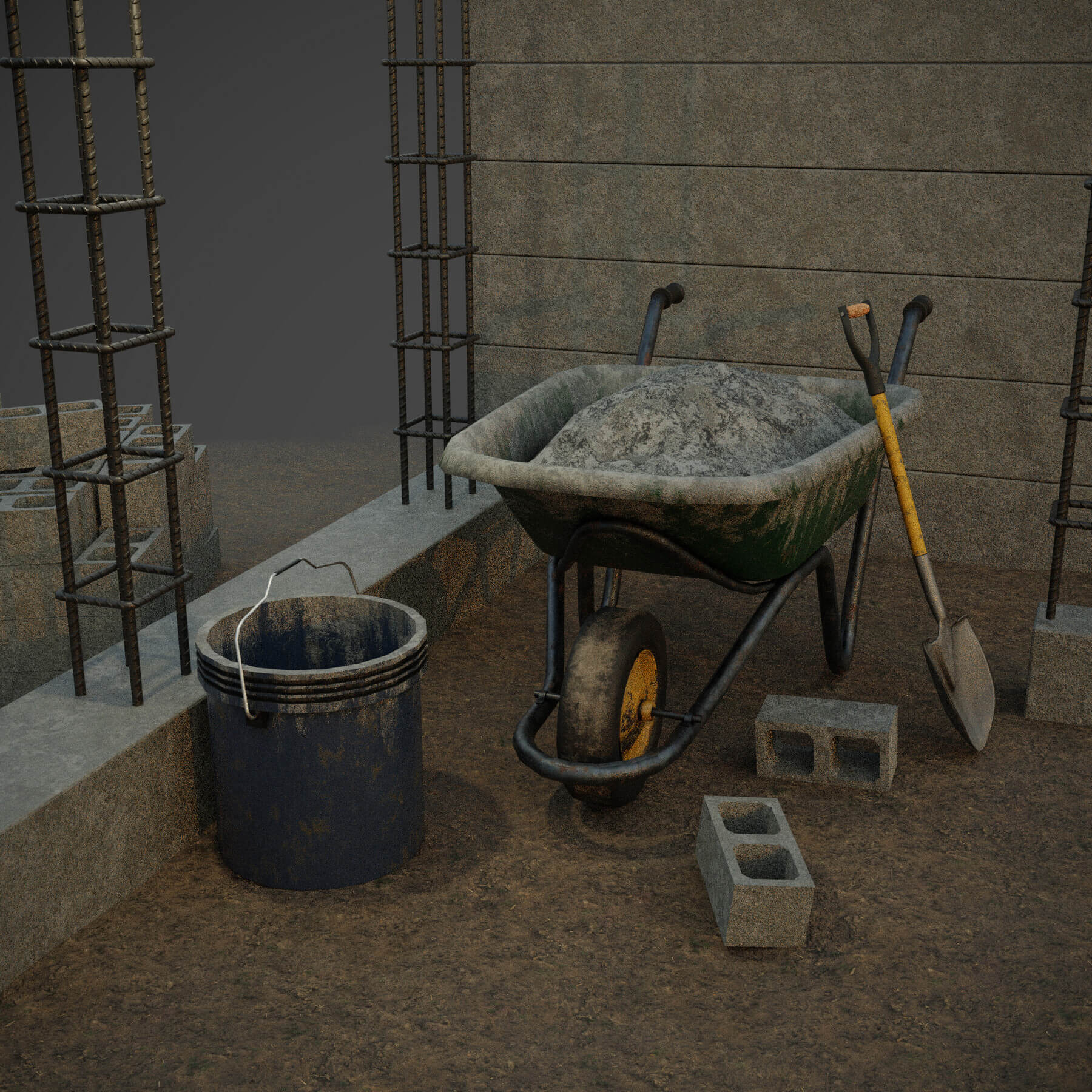 Construction Site Tools - 3D Model by Holy360