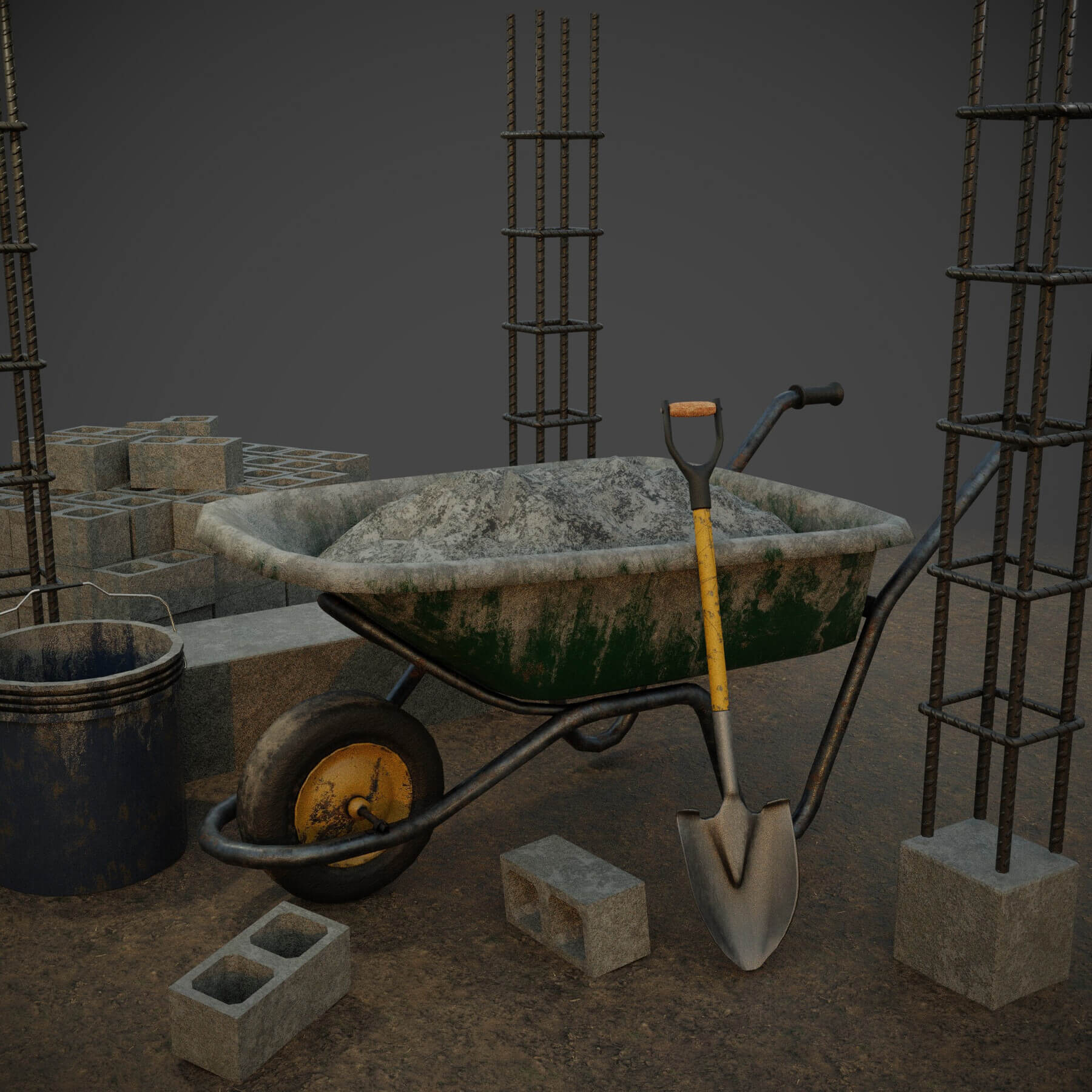 Construction Site Tools - 3D Model by Holy360