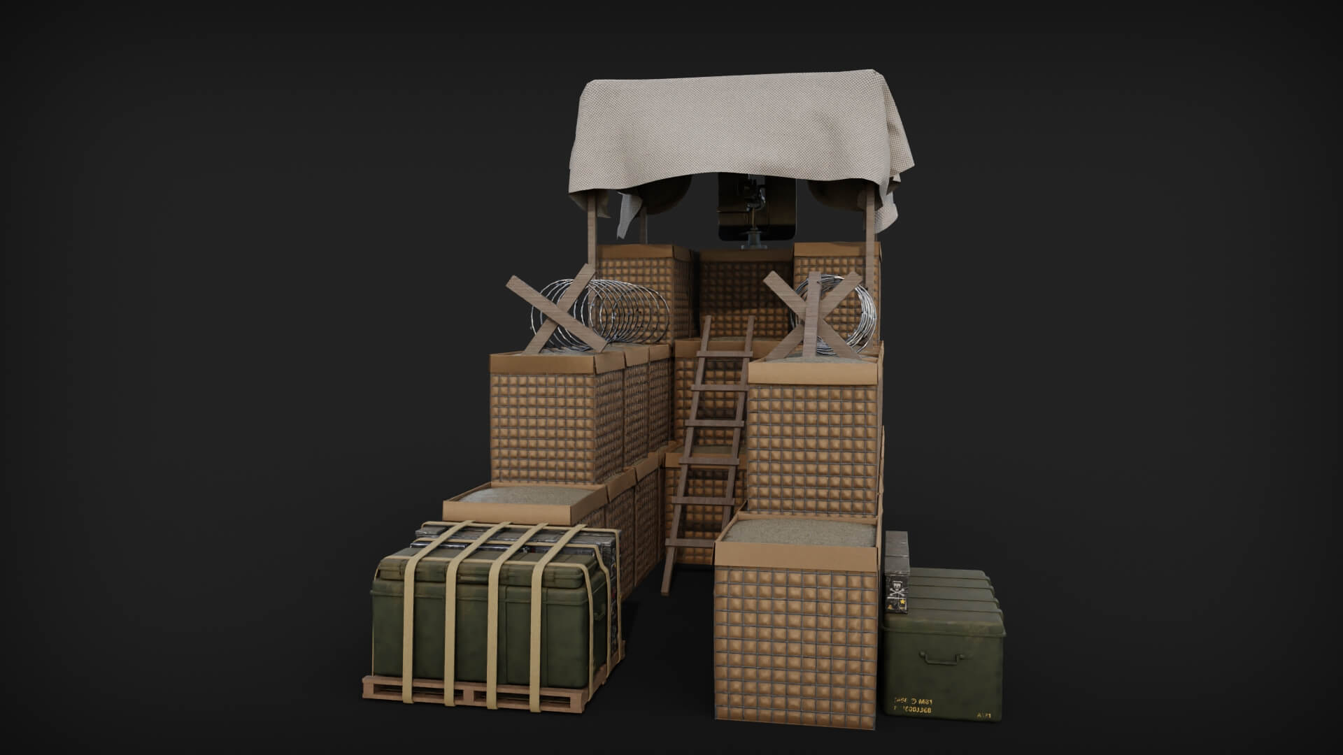 Military Post Structure - 3D Model by Holy360