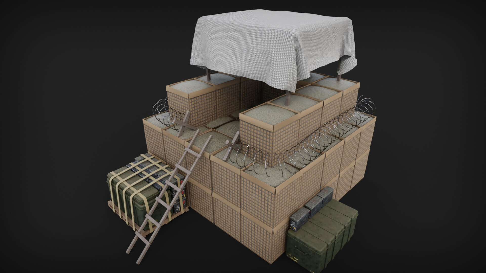 Military Post Structure - 3D Model by Holy360