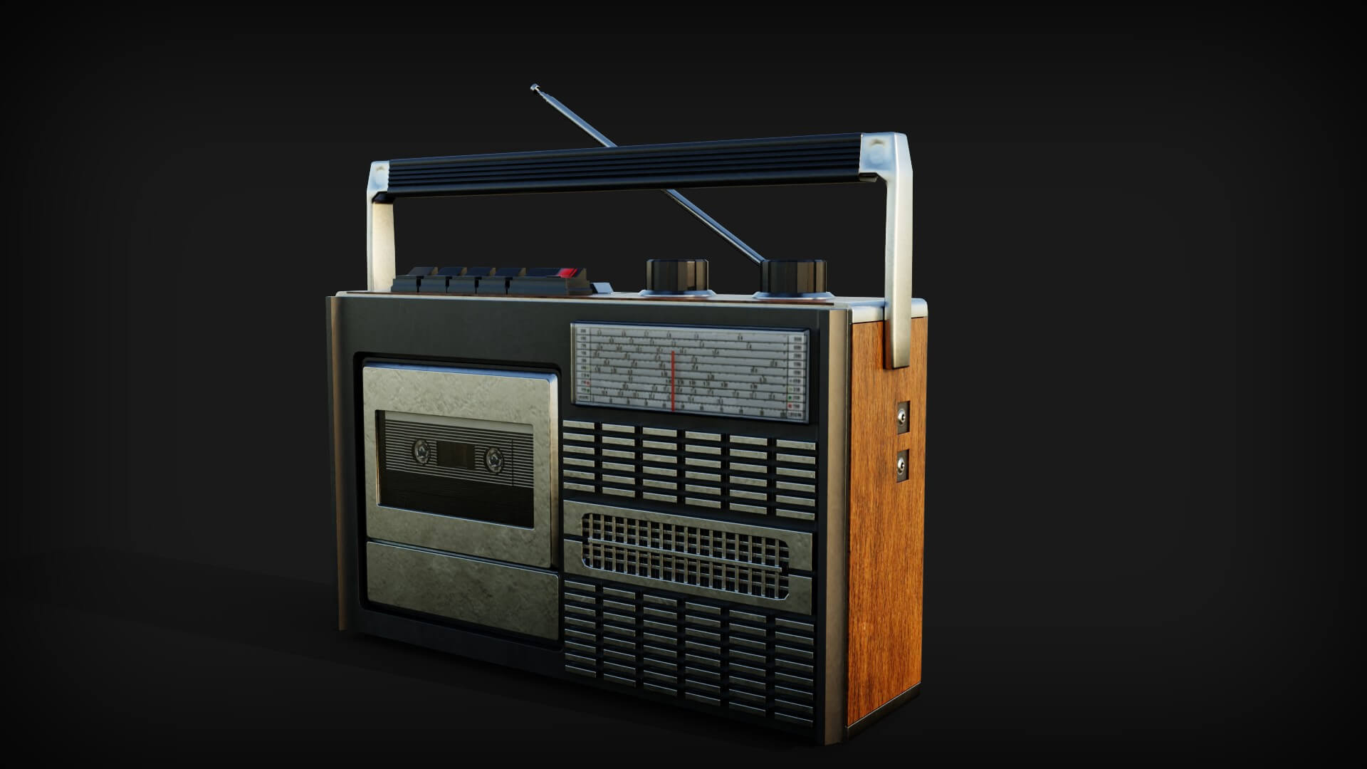 Radio Set wooden - 3D Model by Holy360
