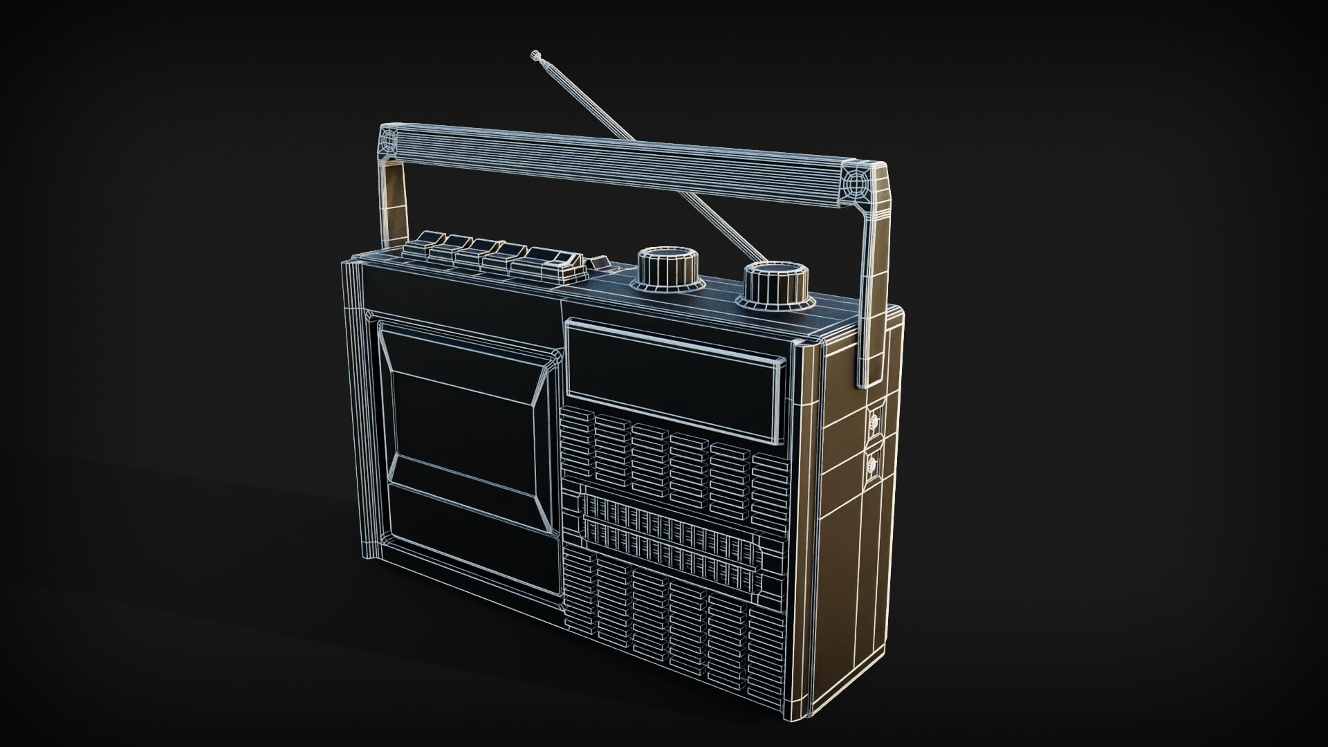 Radio Set wooden - 3D Model by Holy360