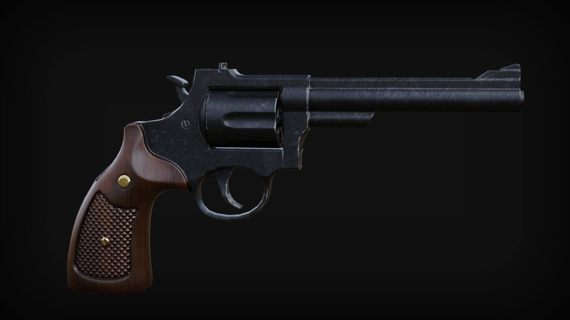 Revolver Pistol Gun - 3D Model by Holy360