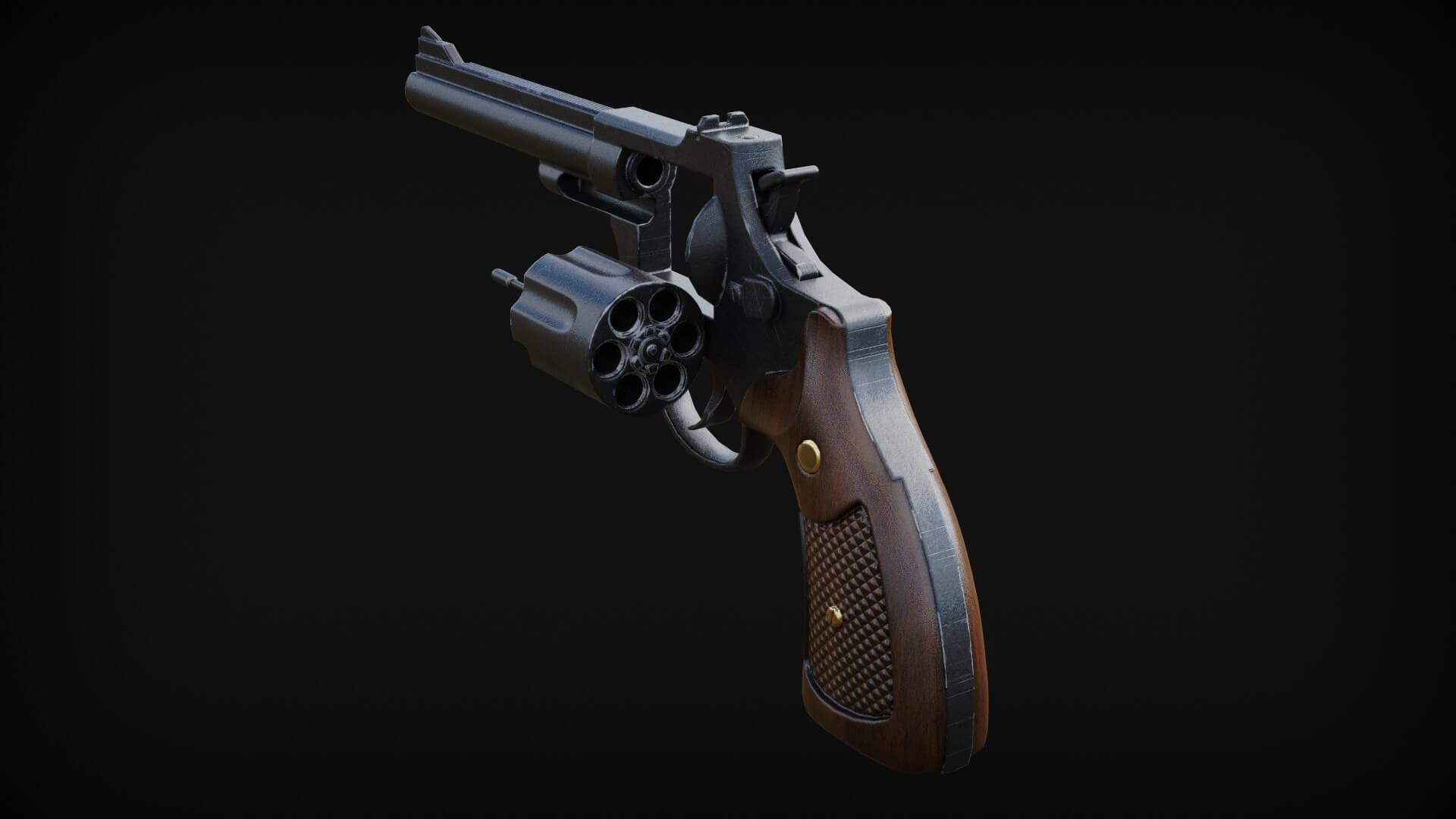 Revolver Pistol Gun - 3D Model by Holy360