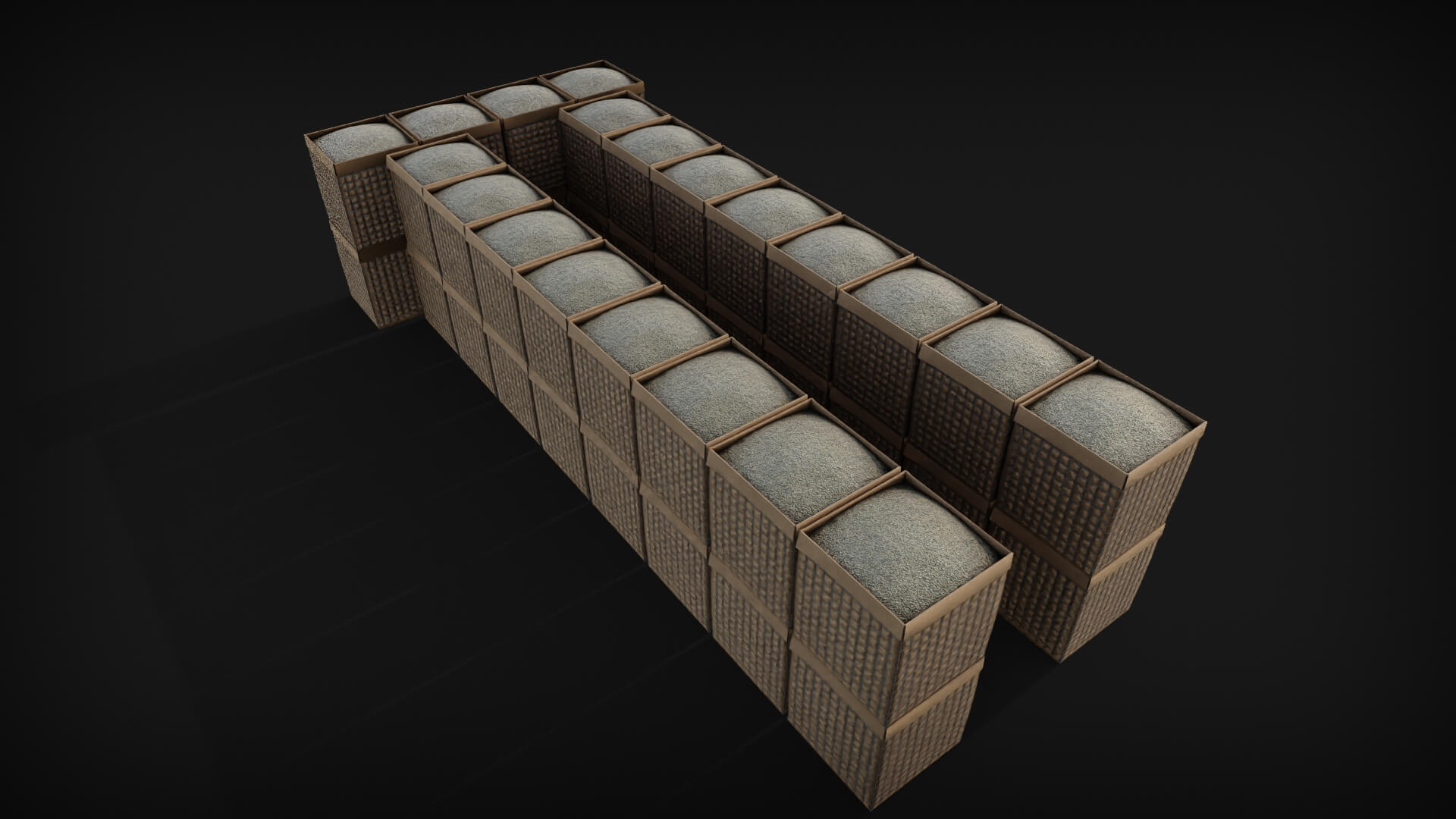 Sand Bag Barrier - 3D Model by Holy360