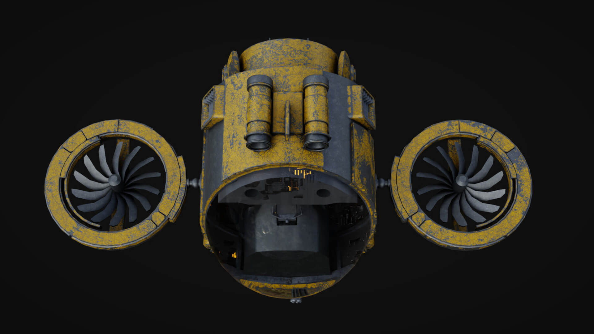 Sci-Fi Helicopter Hovercraft 3D Model by Holy360