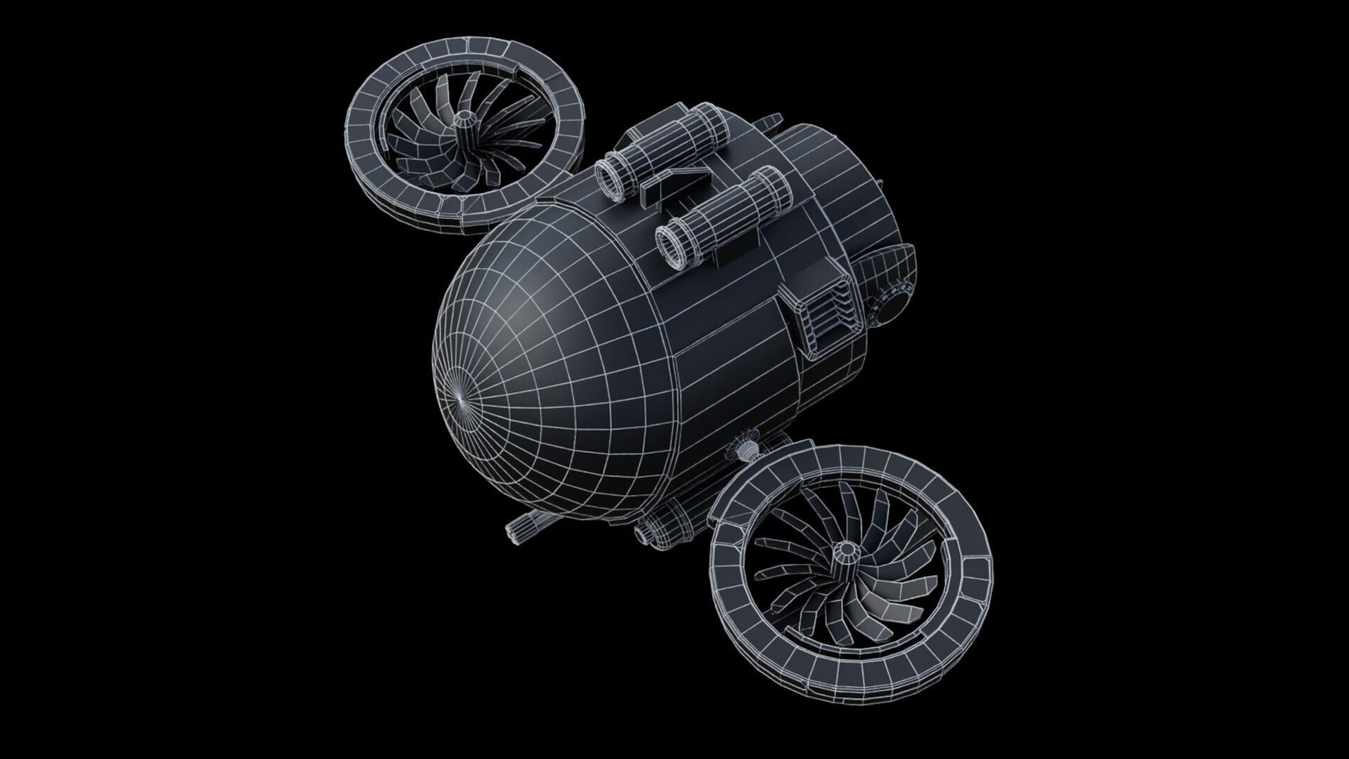 Sci-Fi Helicopter Hovercraft 3D Model by Holy360