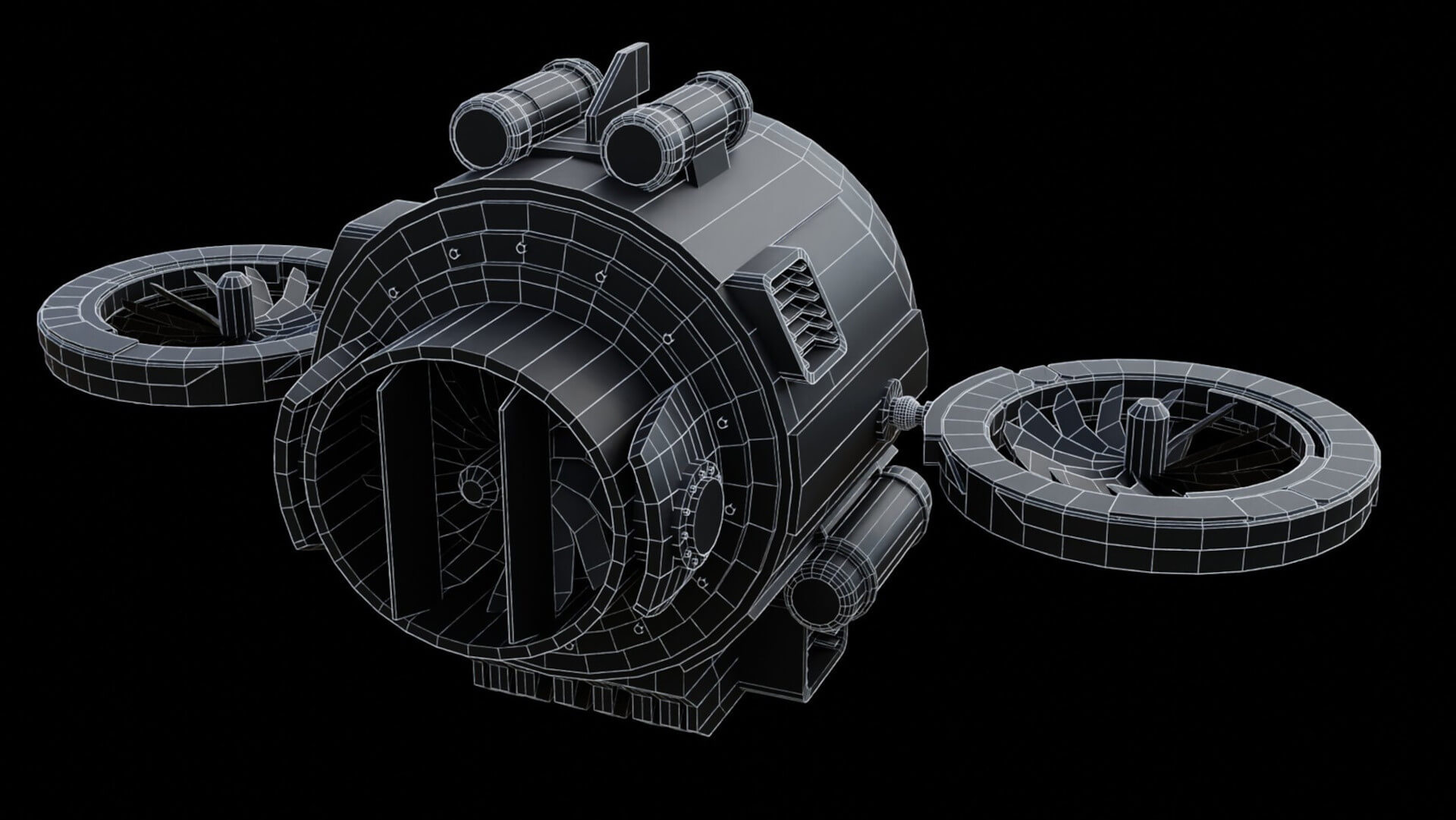 Sci-Fi Helicopter Hovercraft 3D Model by Holy360