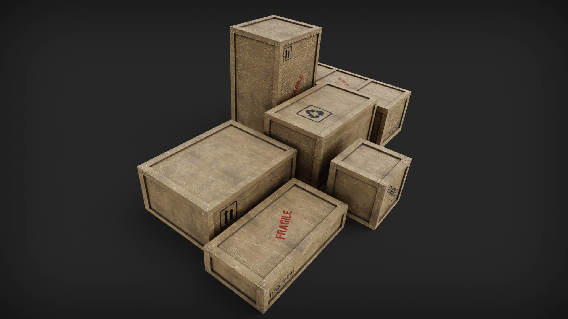 Shipping Cargo Boxes - 3D Model by Holy360