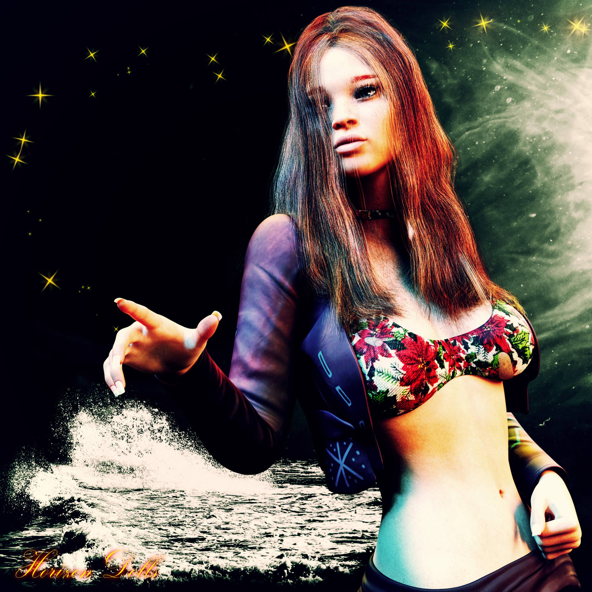 Eabha's Magical Touch 3D Render, Digital Art by Horizon Dolls