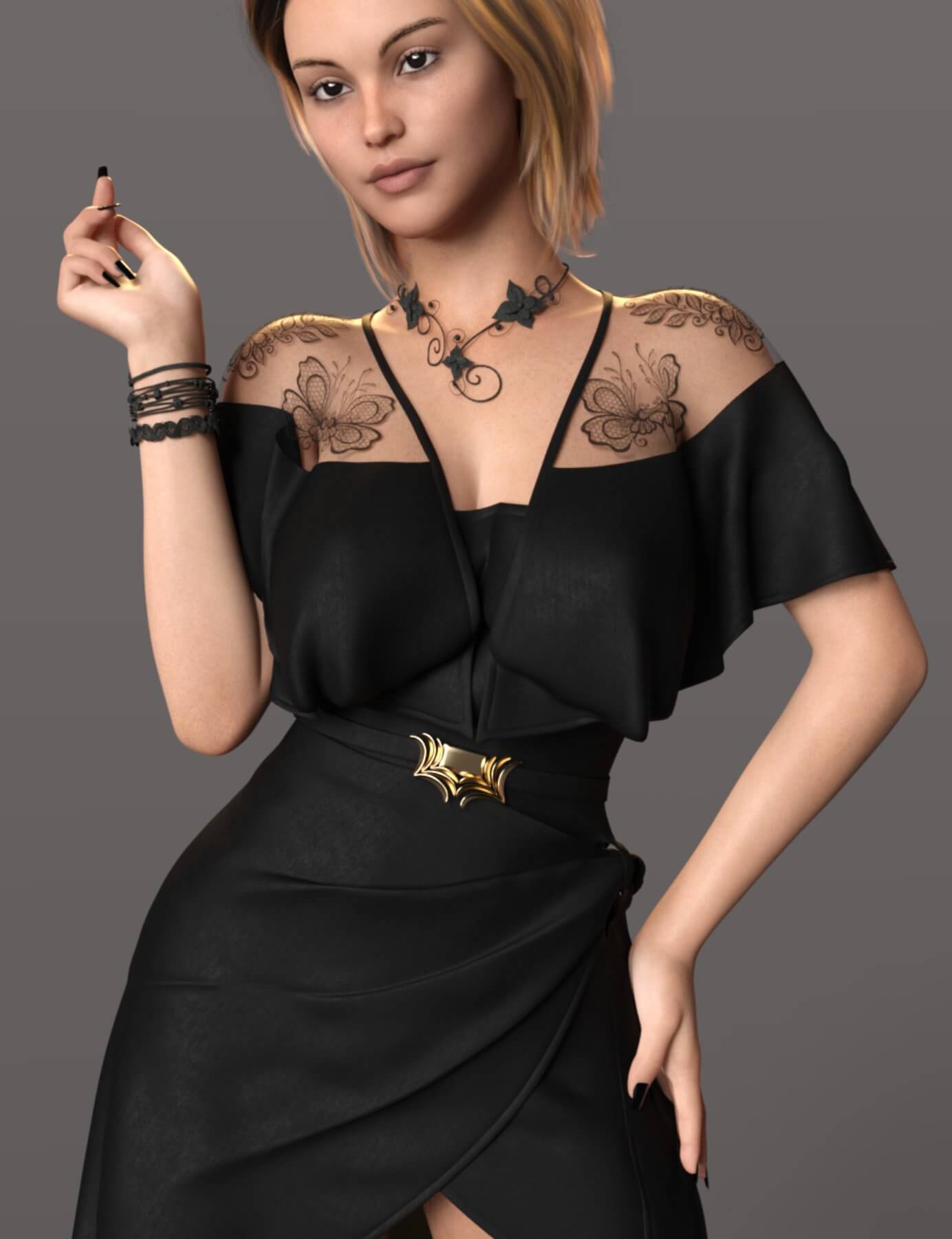 Godiva dressing for a day out 3D Render by Horizon Dolls