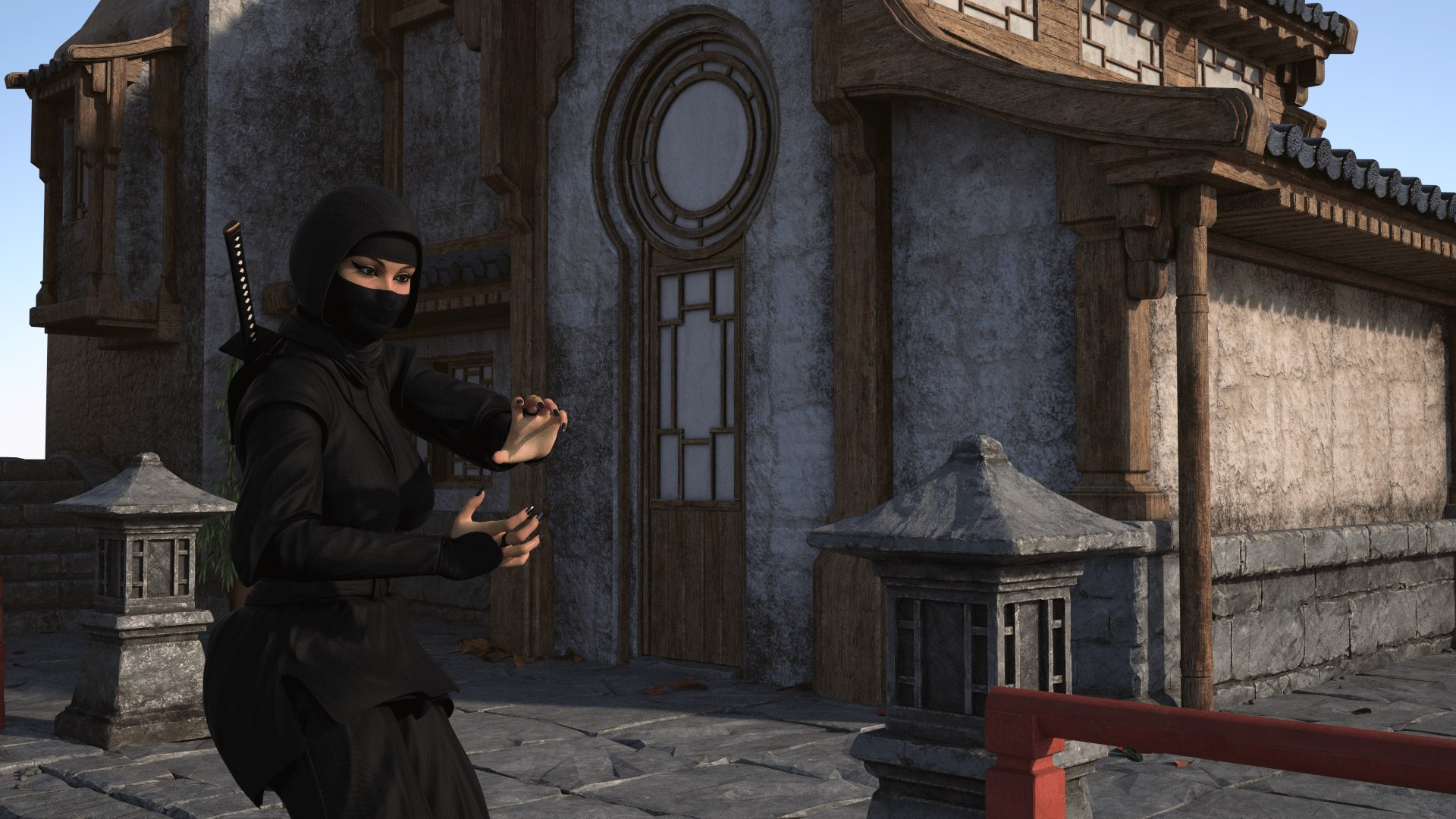 Godiva Ninja Video 3D Render, Digital Art by Horizon Dolls