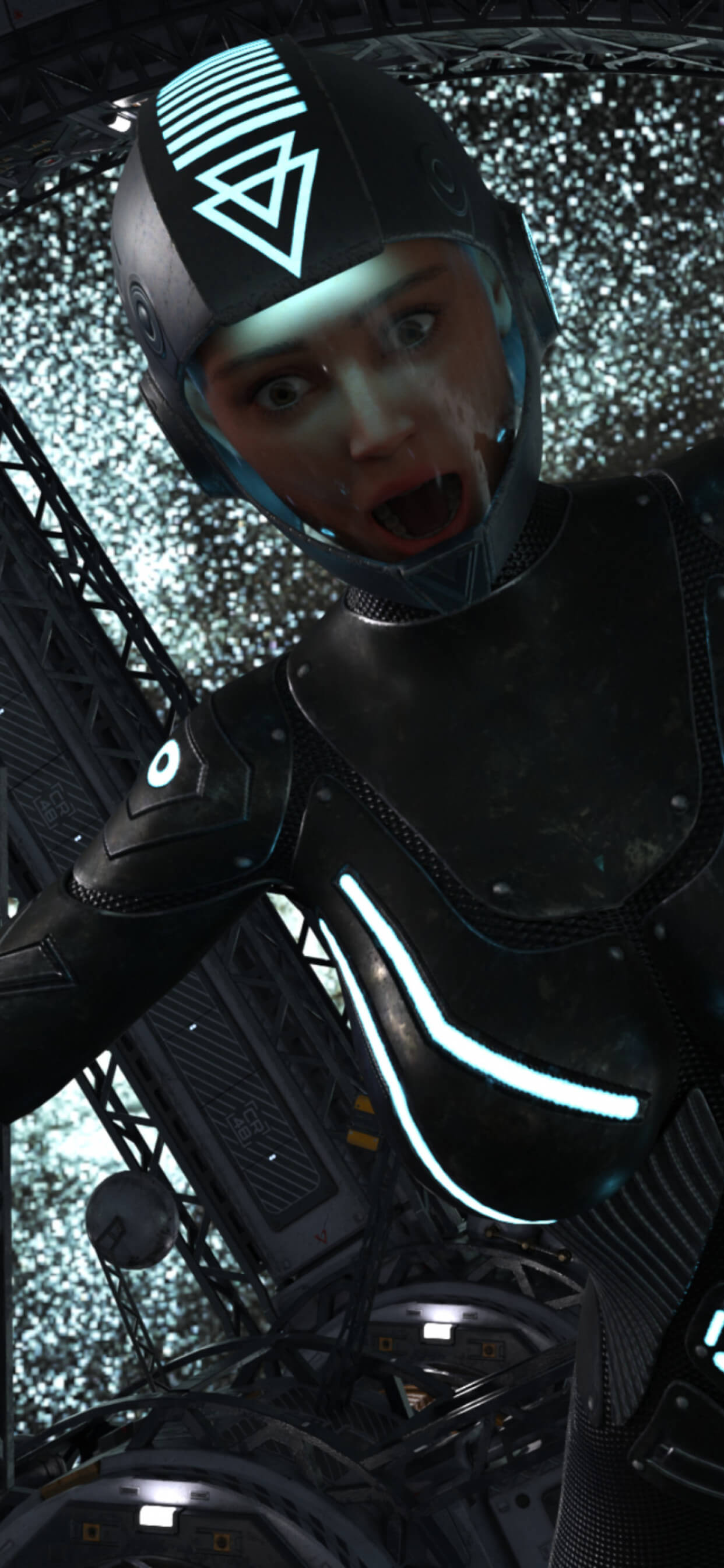 Nandita in Space Saving The Day 3D Desktop HD Wallpaper