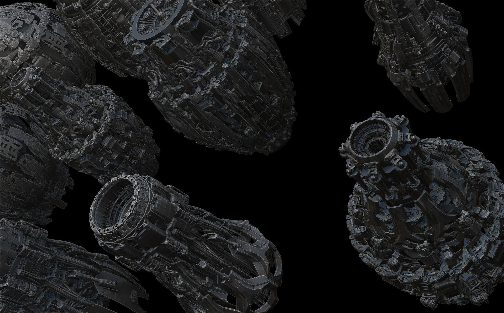 Sci-fi Engines 15 Imm 3D Model by HoTcH-888