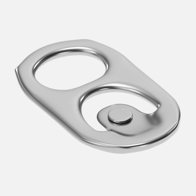 Metal Tin Soda Can Tab - 3D Model by HQ3DMOD