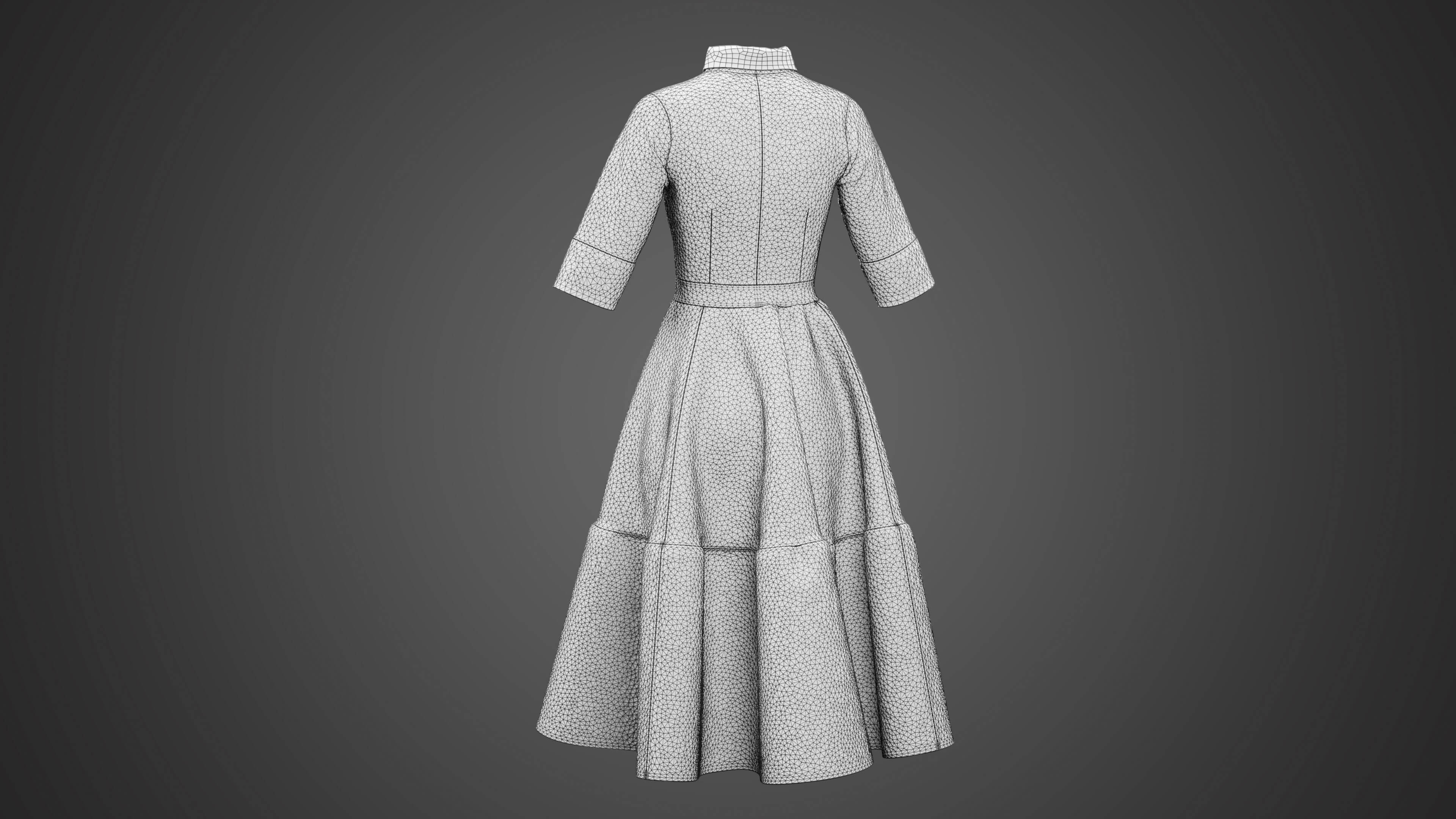 3D Denim Dress by HT3dStudio