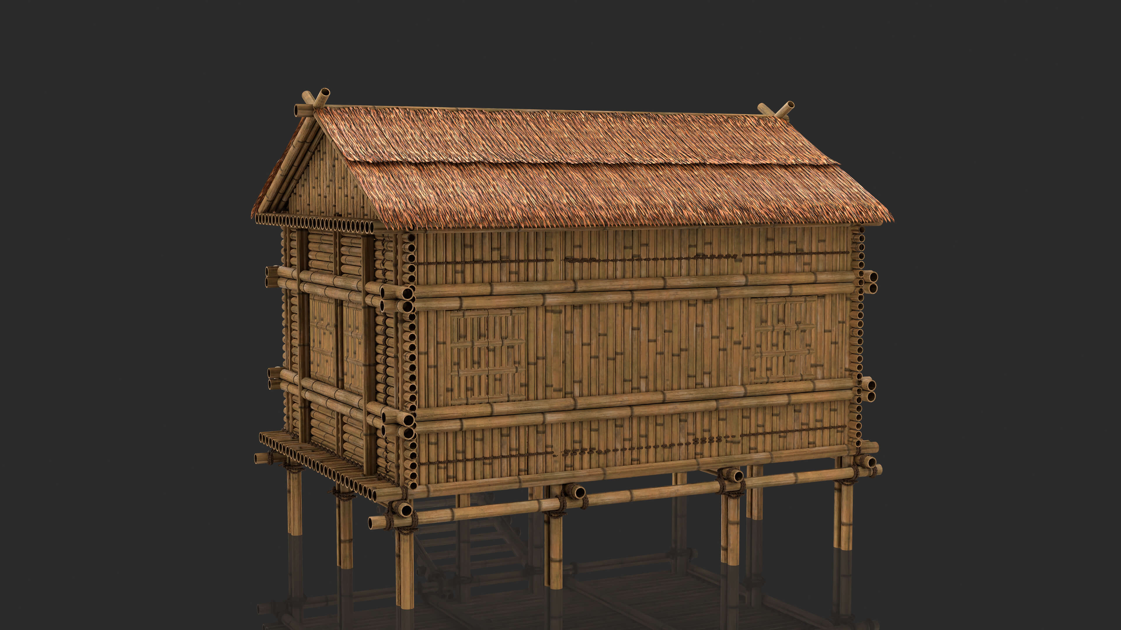 Bamboo Houses Collection - Jungle Hut 6 Model by HT3dStudio