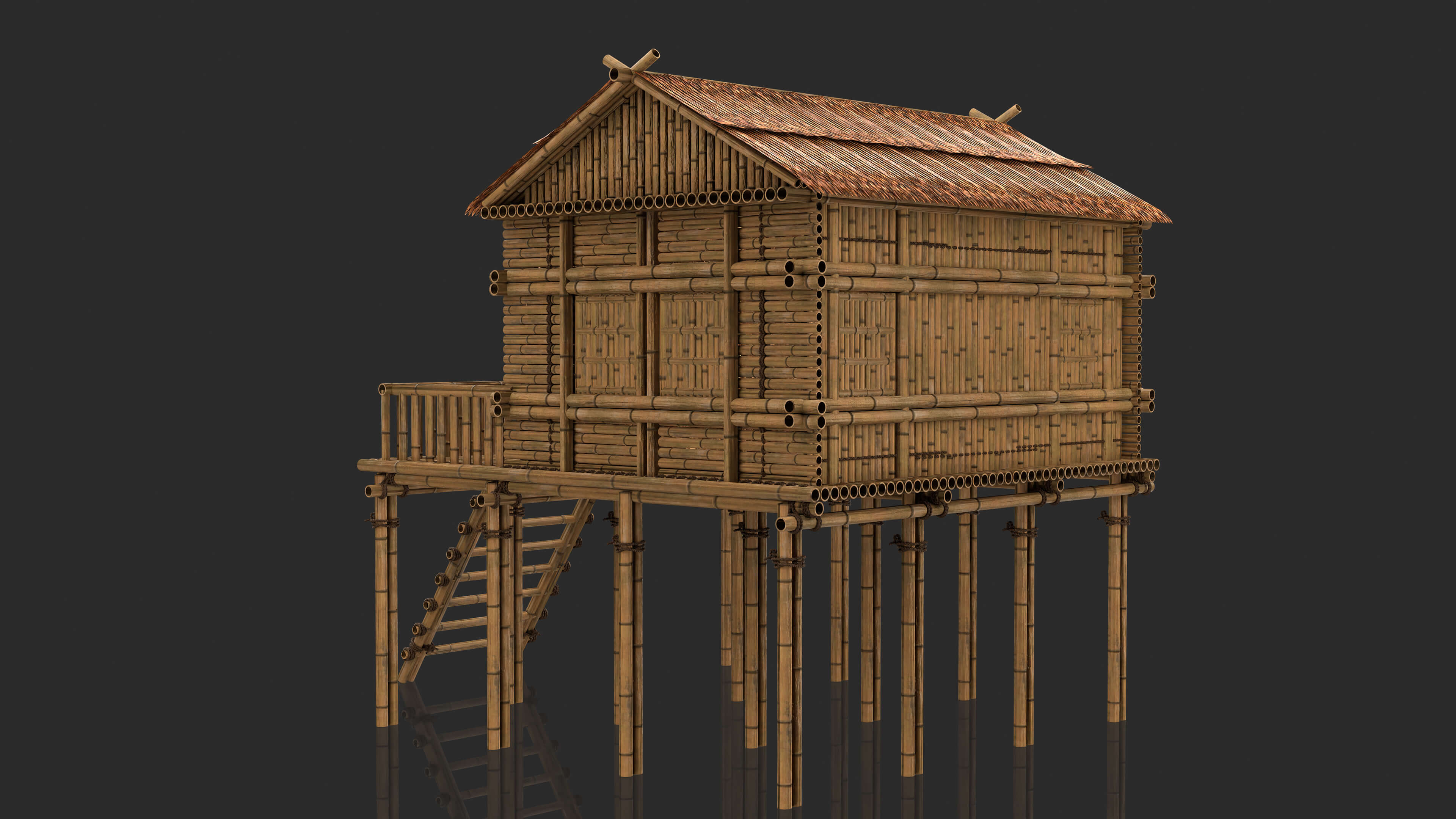 Bamboo Houses Collection - Jungle Hut 6 Model by HT3dStudio