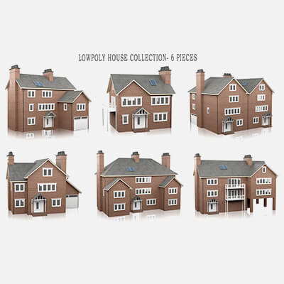 British House Design Collection - 6 Pieces by HT3dStudio