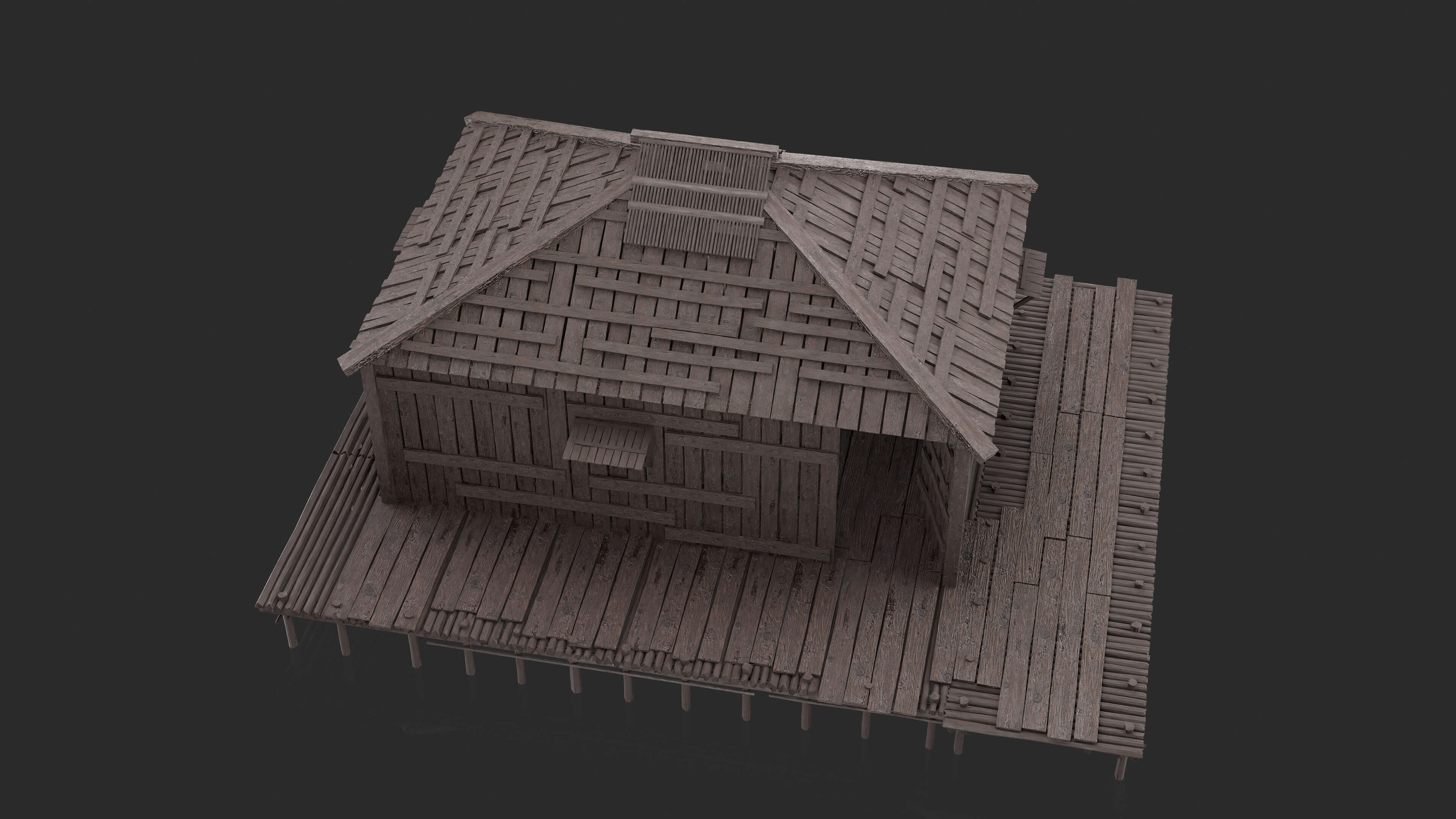 Fantasy Wooden Houses Collection - Jungle Hut 6 Model by HT3dStudio