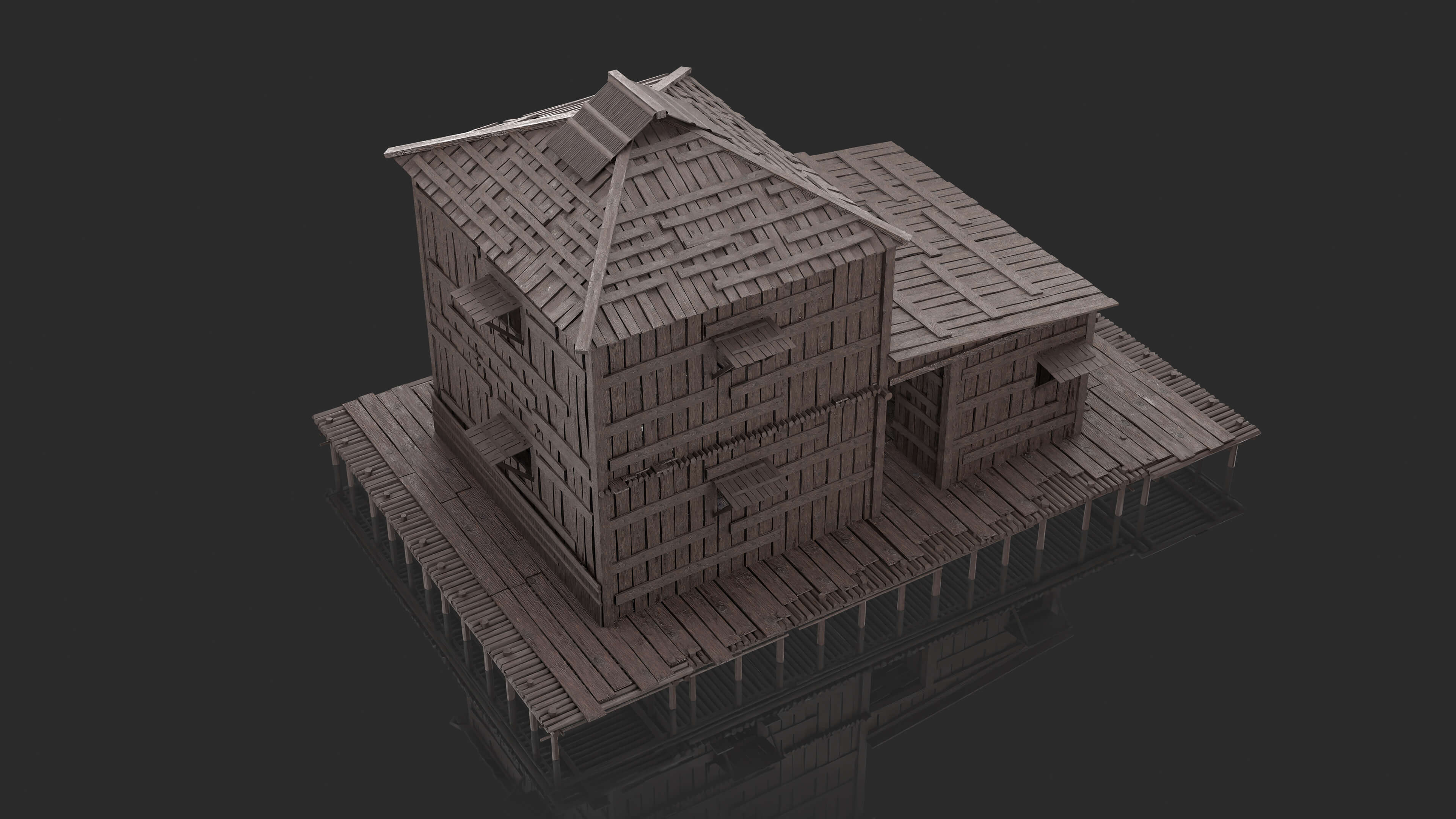 Fantasy Wooden Houses Collection - Jungle Hut 6 Model by HT3dStudio