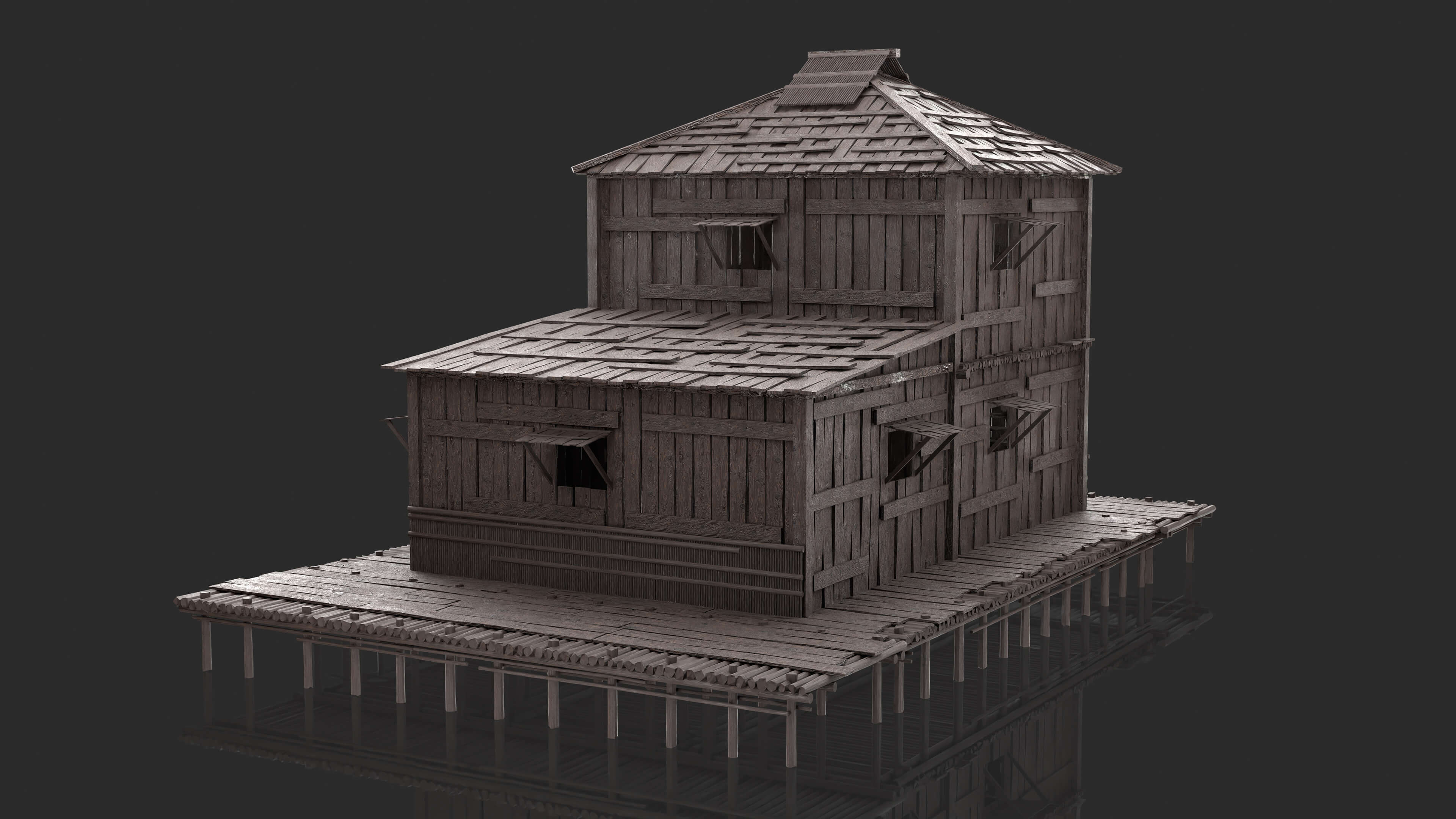 Fantasy Wooden Houses Collection - Jungle Hut 6 Model by HT3dStudio