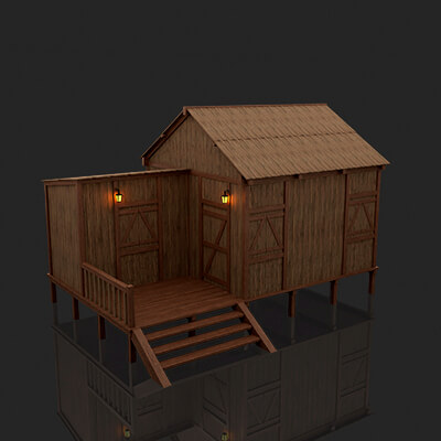 Medieval Fantasy House 01 - 3D Model by HT3dStudio