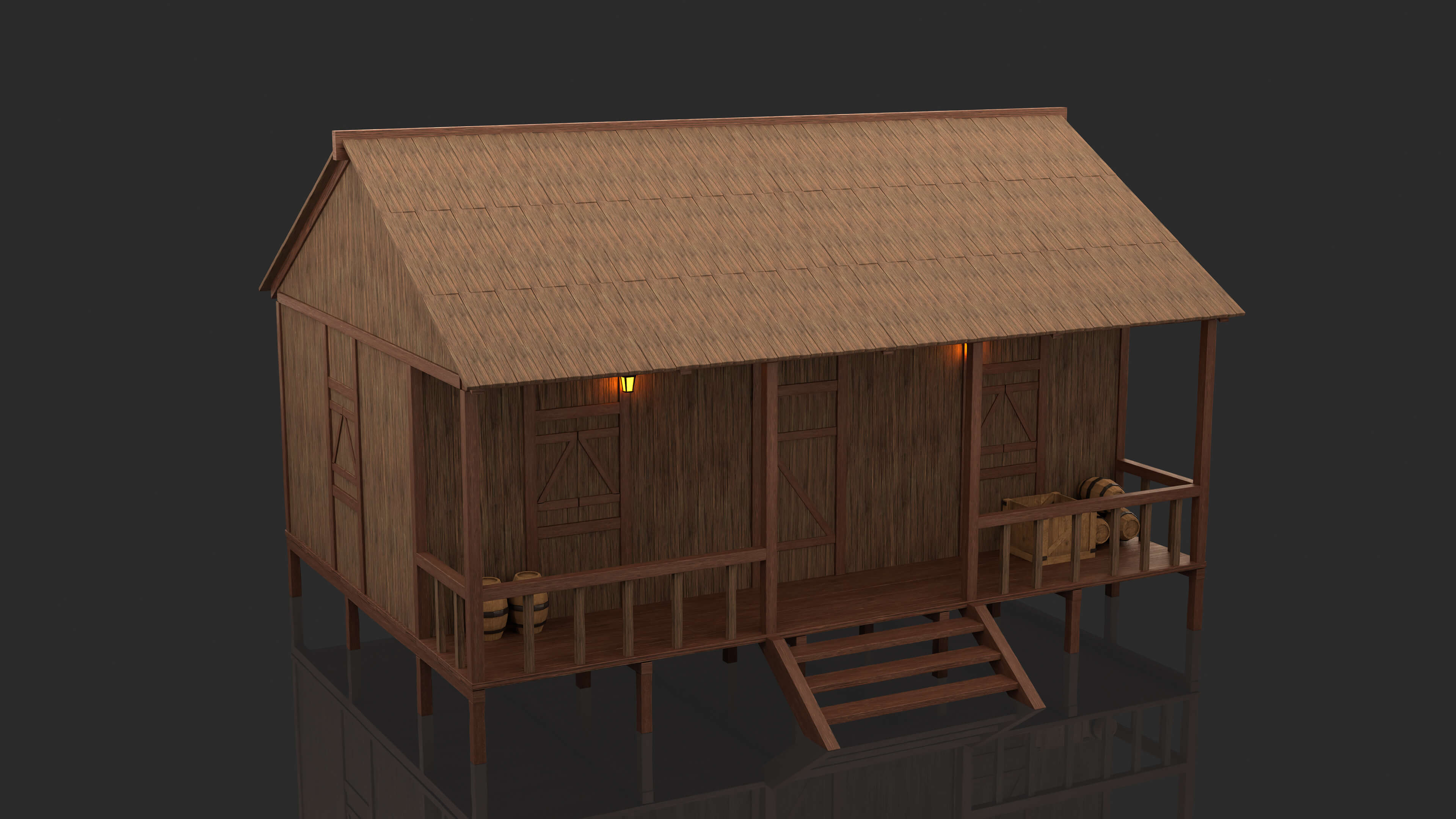 Medieval Fantasy House 02 - 3D Model by HT3dStudio