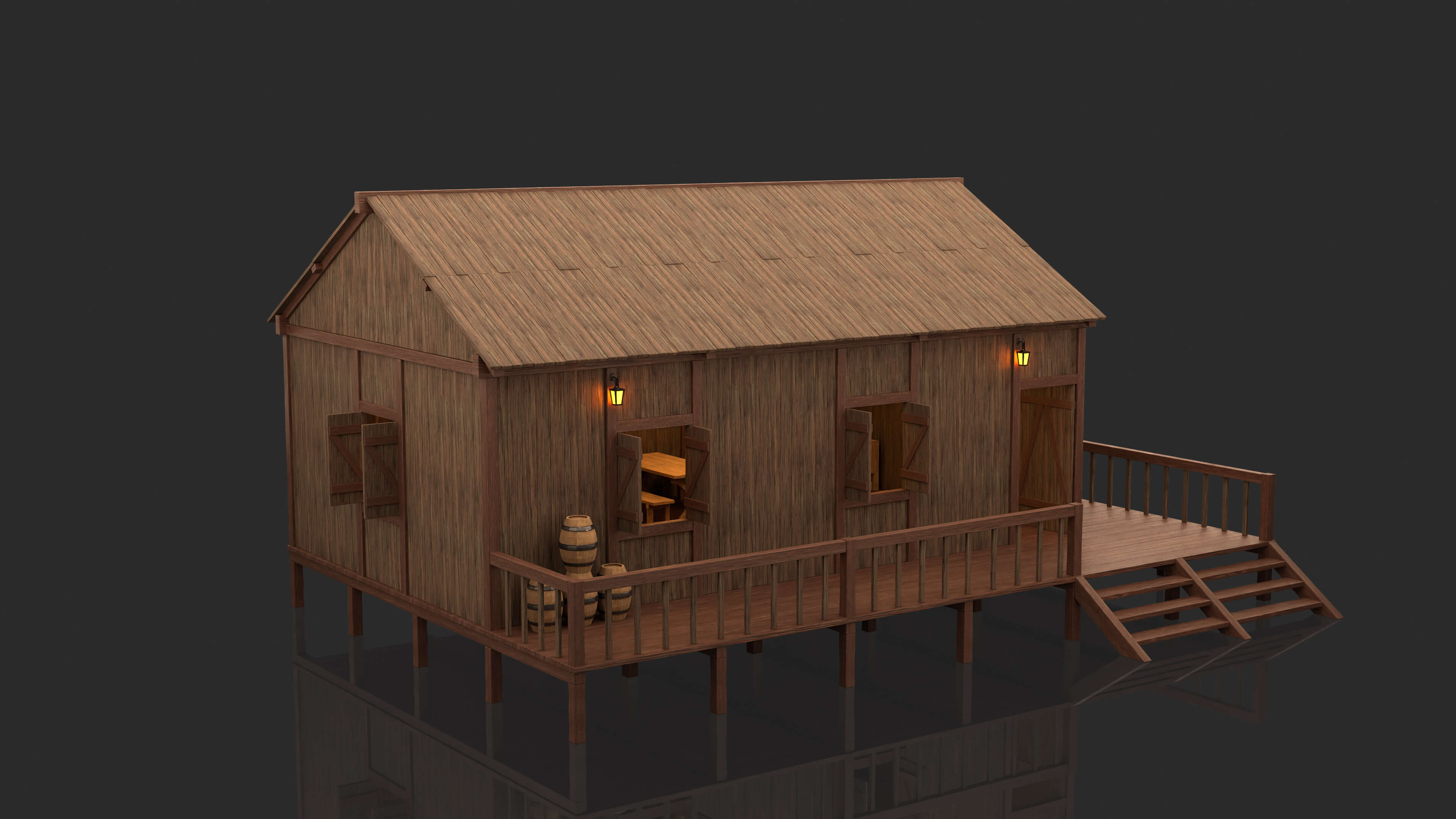 Medieval Fantasy House 03 - 3D Model by HT3dStudio