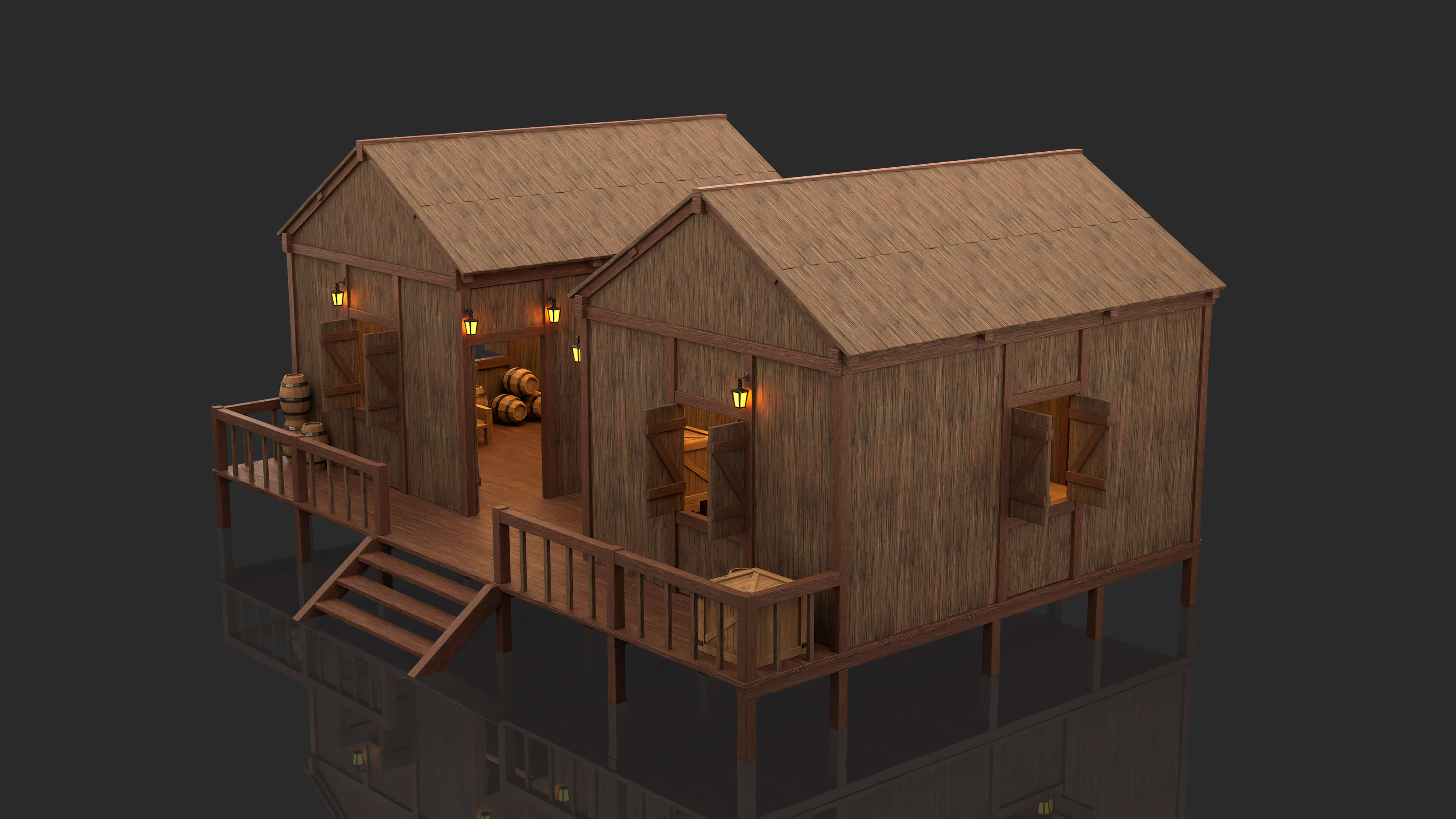 Medieval Fantasy House 04 - 3D Model by HT3dStudio