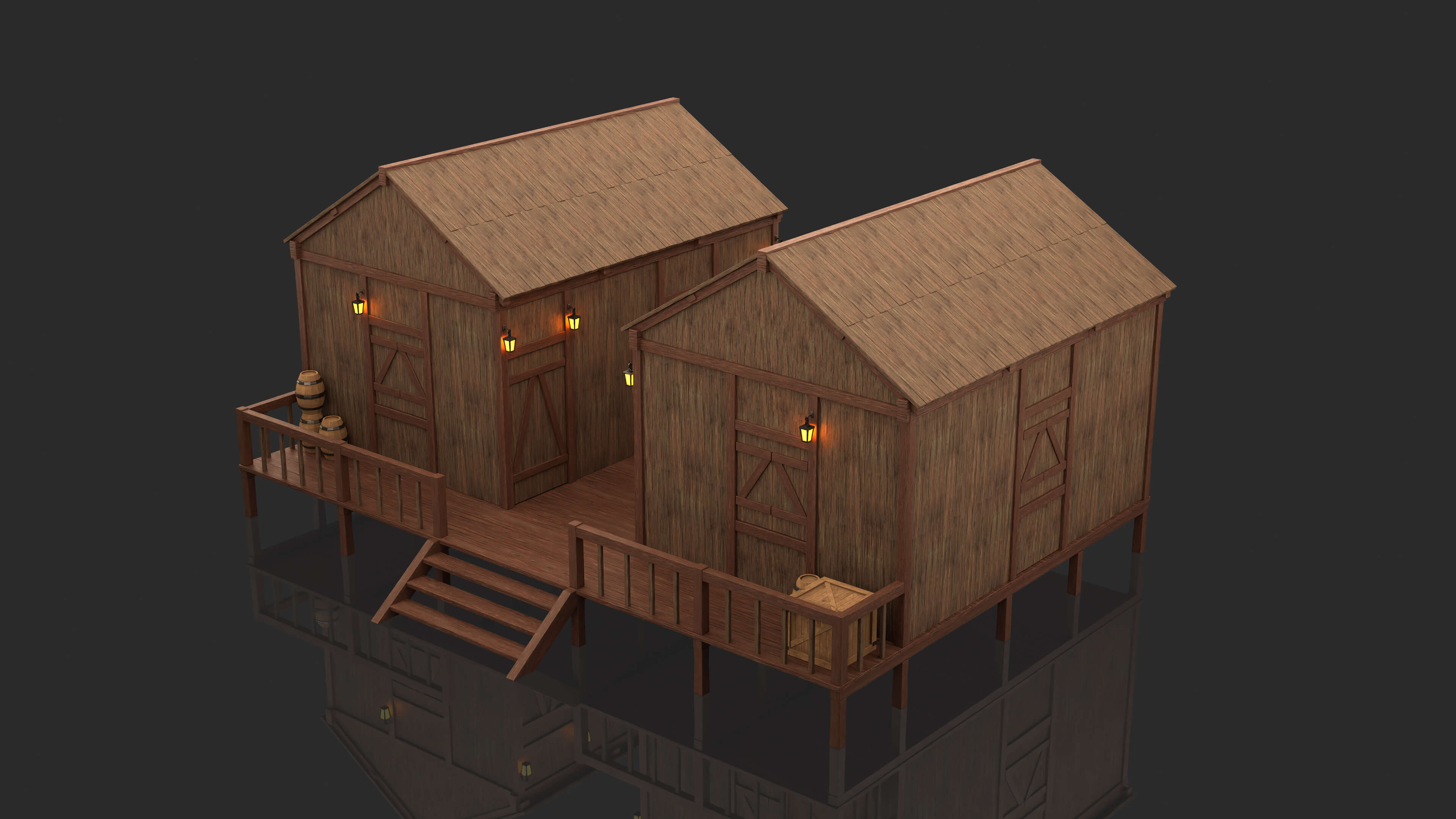 Medieval Fantasy House 04 - 3D Model by HT3dStudio