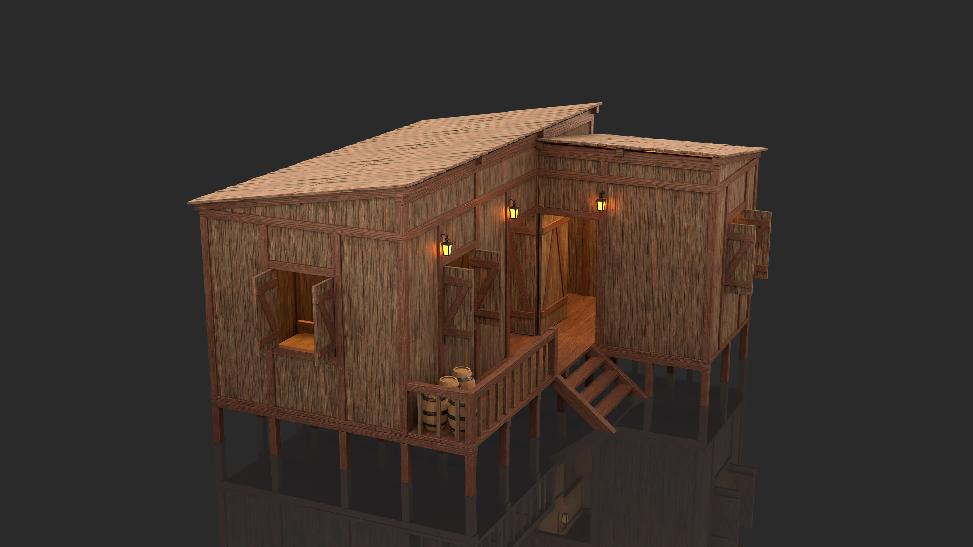 Medieval Fantasy House 05 - 3D Model by HT3dStudio