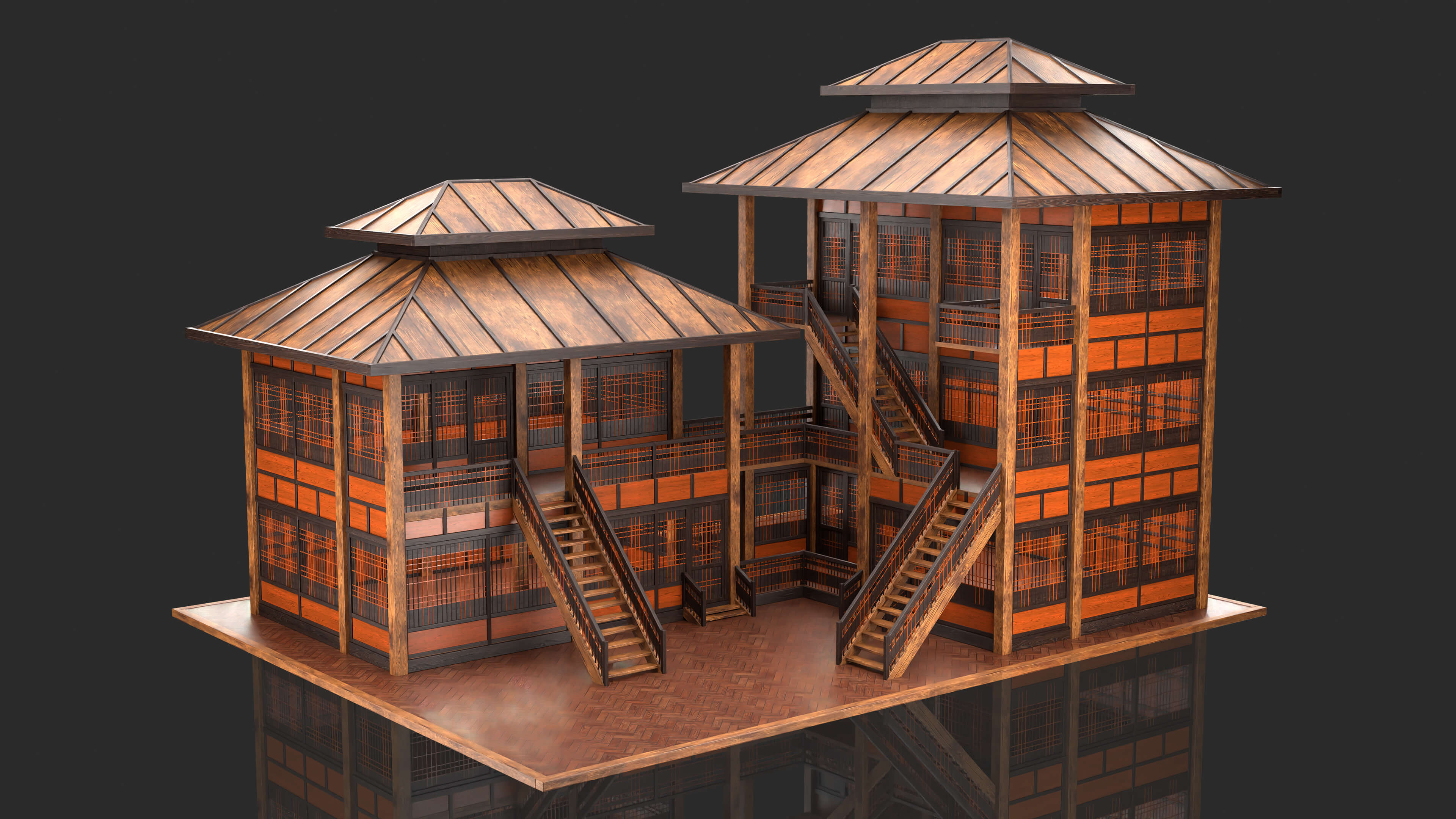 Medieval Fantasy Houses Collection 2 - Game Assets-6 Houses by HT3dStudio