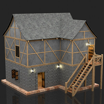Medieval Fantasy House - 3D Model by HT3dStudio